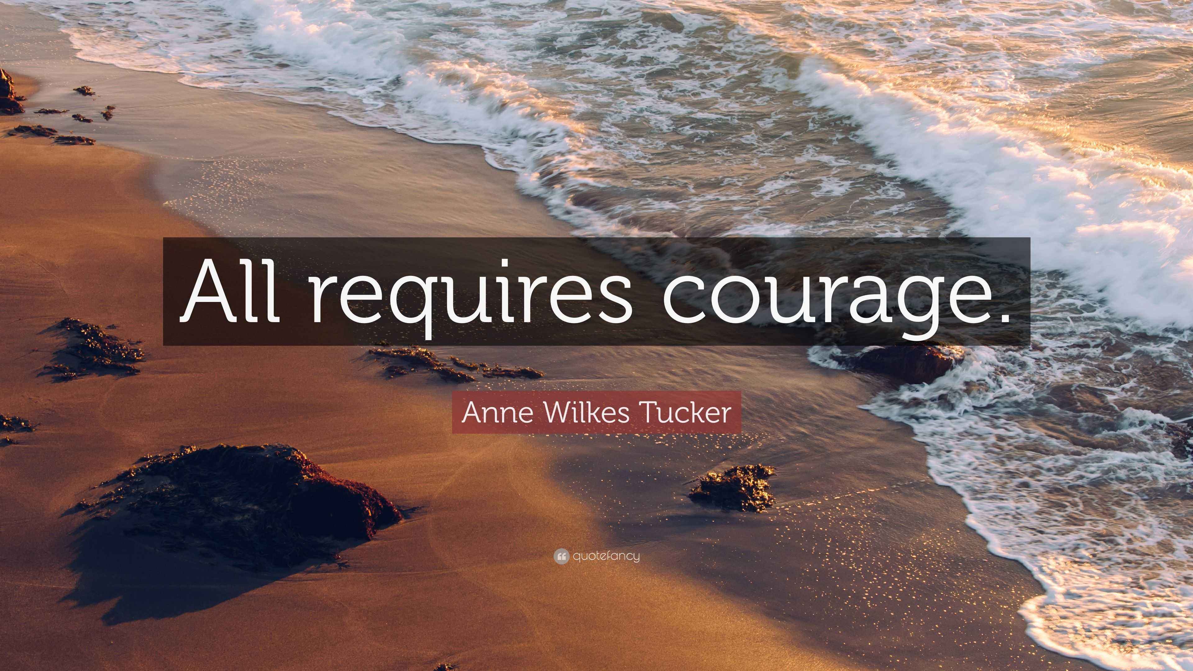 Anne Wilkes Tucker Quote: “All requires courage.”