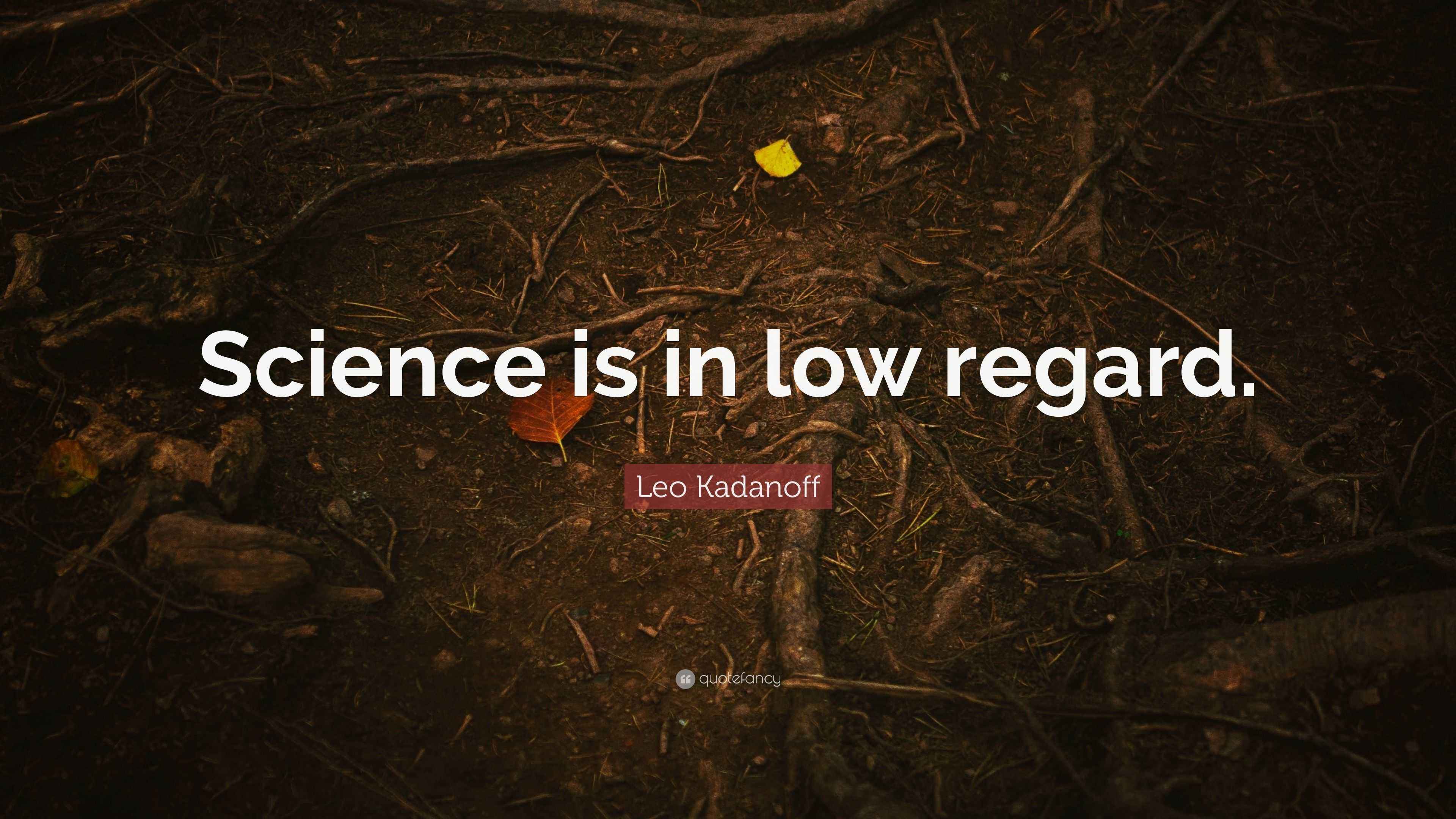 Leo Kadanoff Quote: “Science is in low regard.”