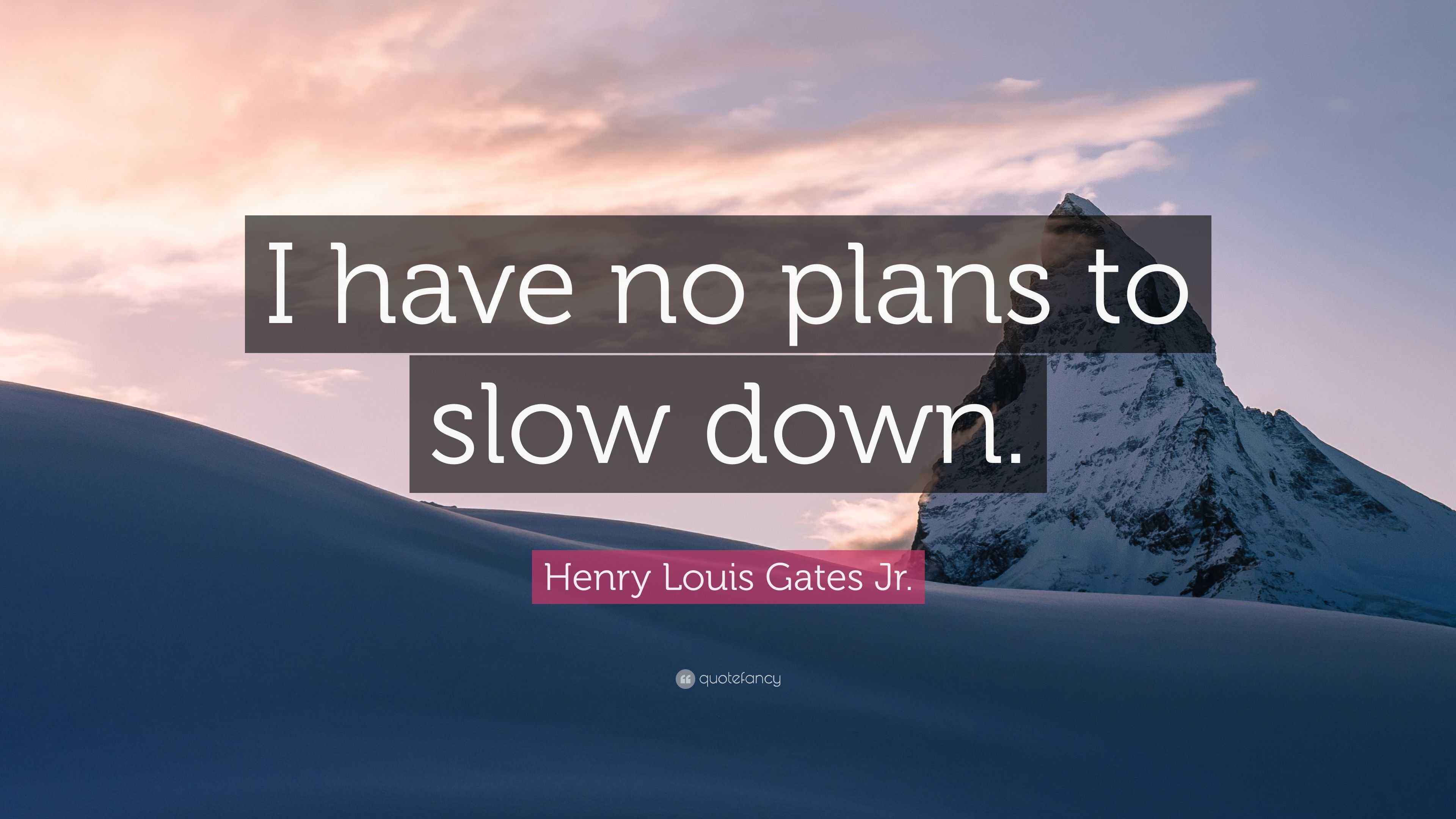 Henry Louis Gates Jr. Quote: “I have no plans to slow down.”