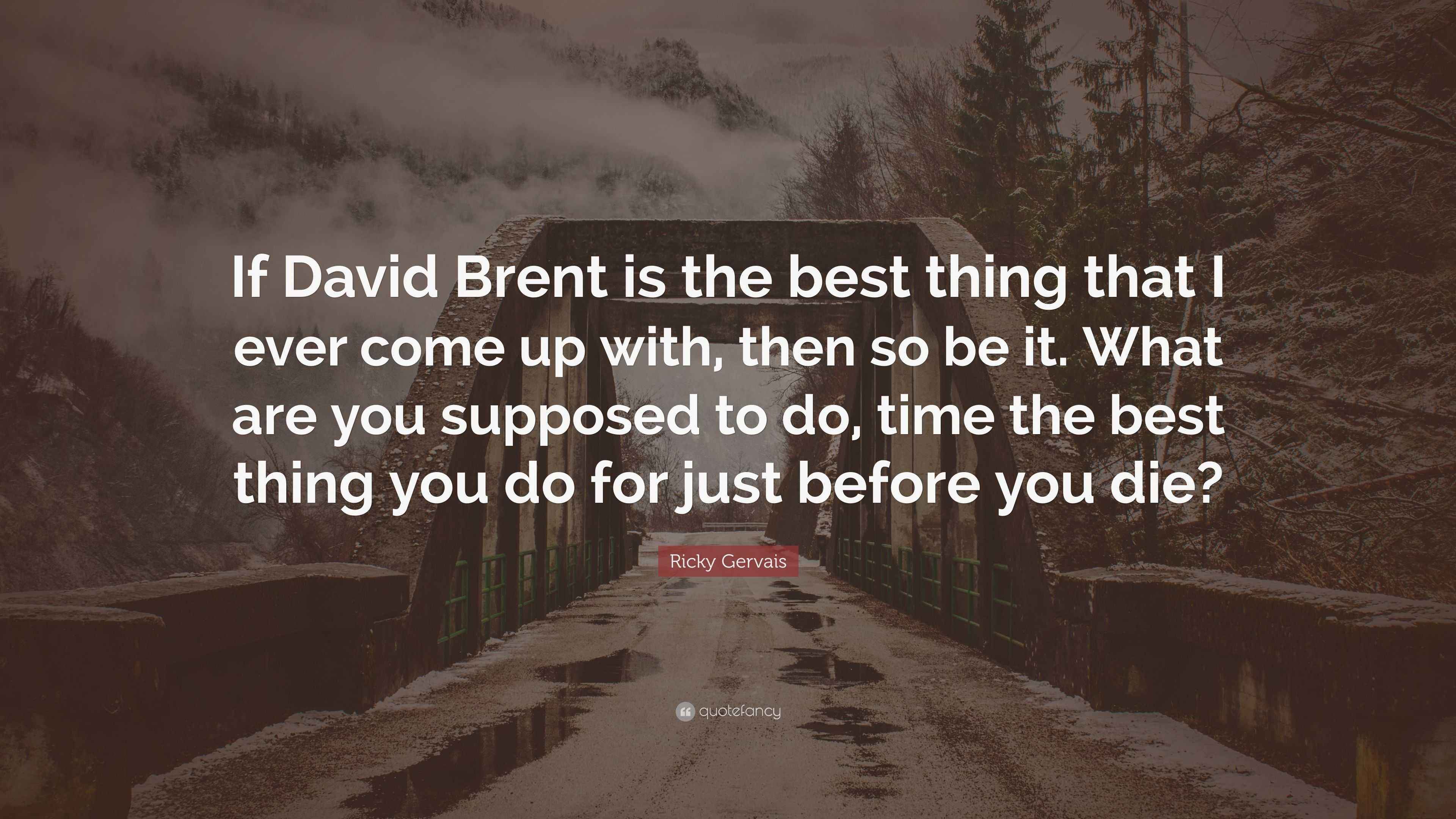 Ricky Gervais Quote: “If David Brent is the best thing that I ever come ...