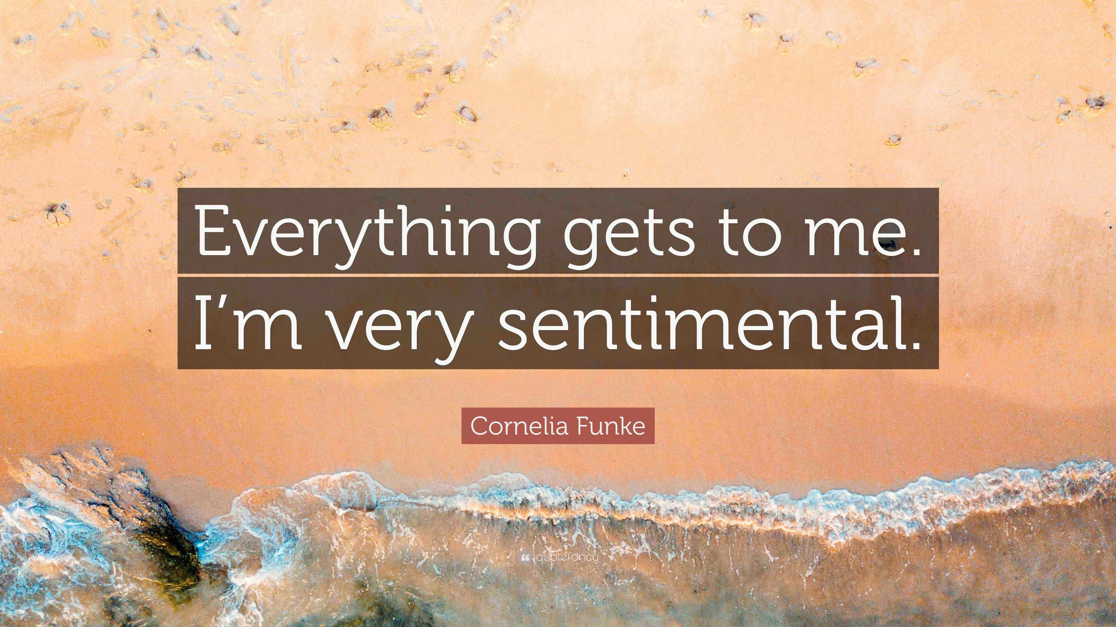 Cornelia Funke Quote: “Everything gets to me. I’m very sentimental.”