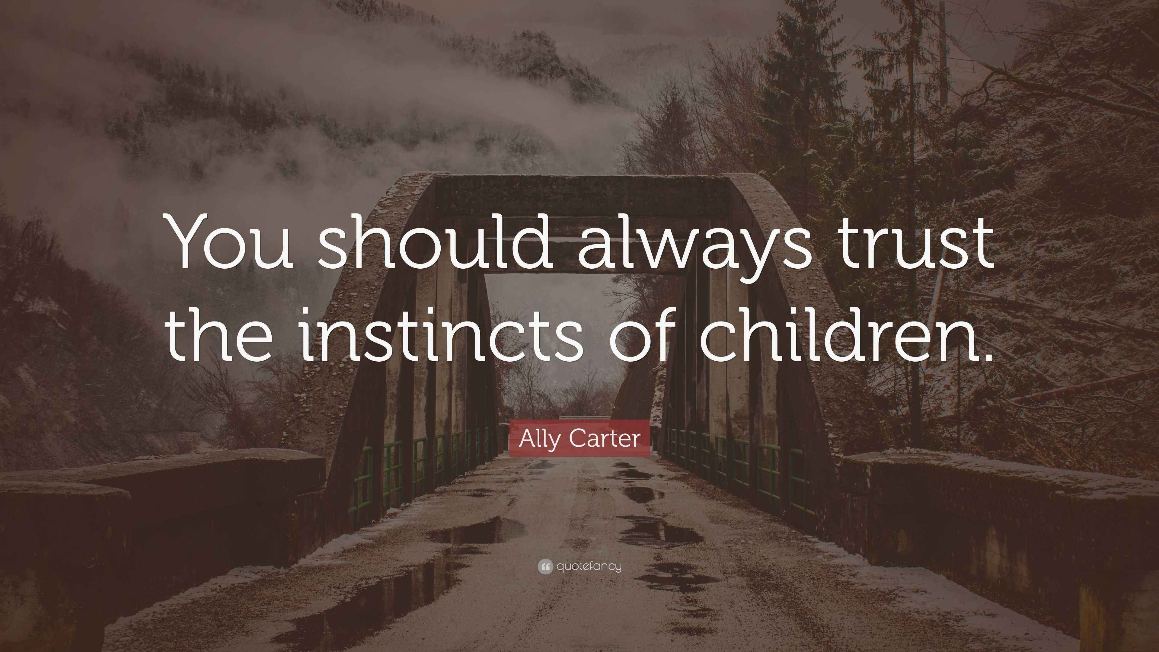 Ally Carter Quote: “You should always trust the instincts of children.”