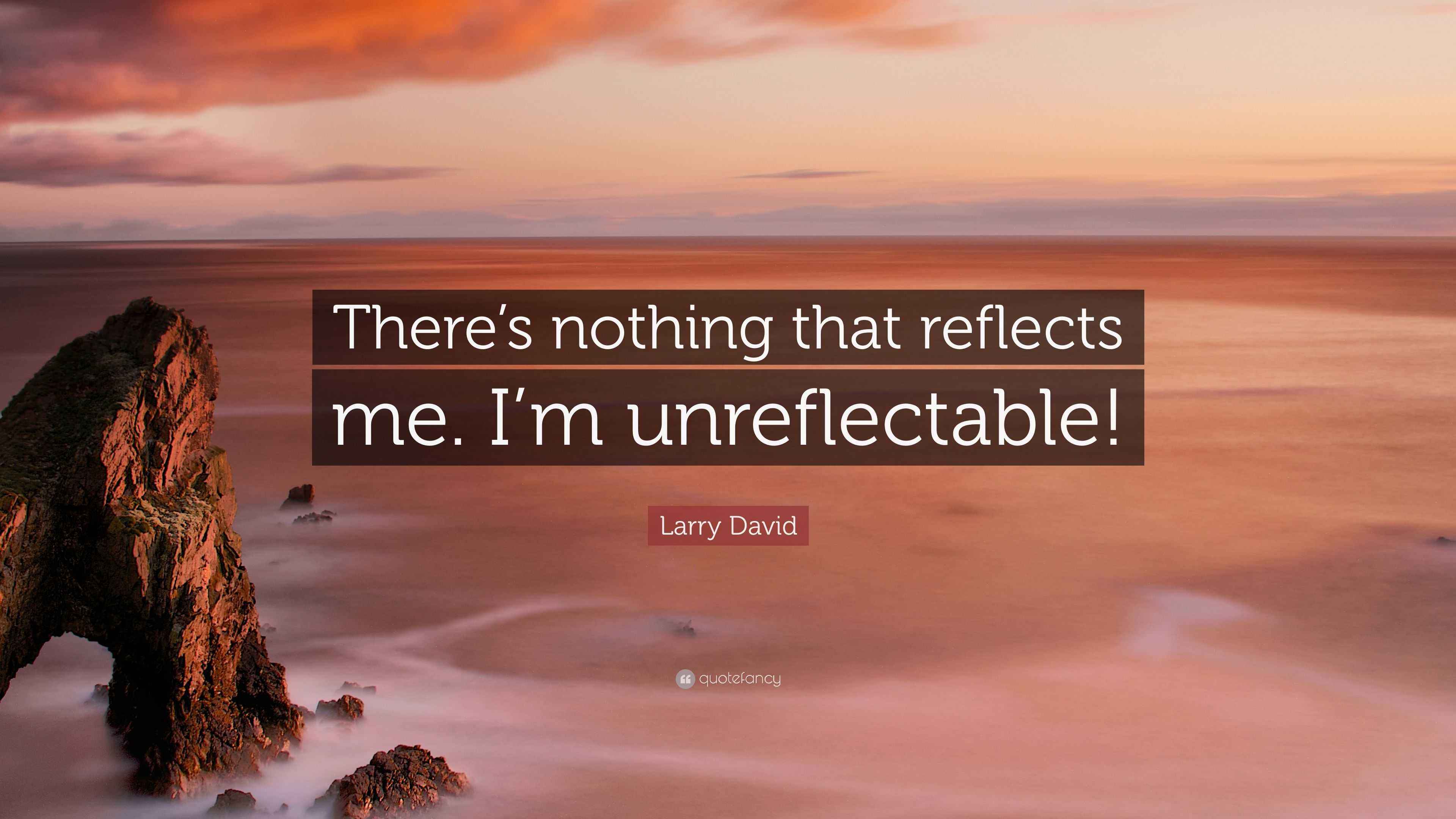 Larry David Quote: “There’s nothing that reflects me. I’m unreflectable!”