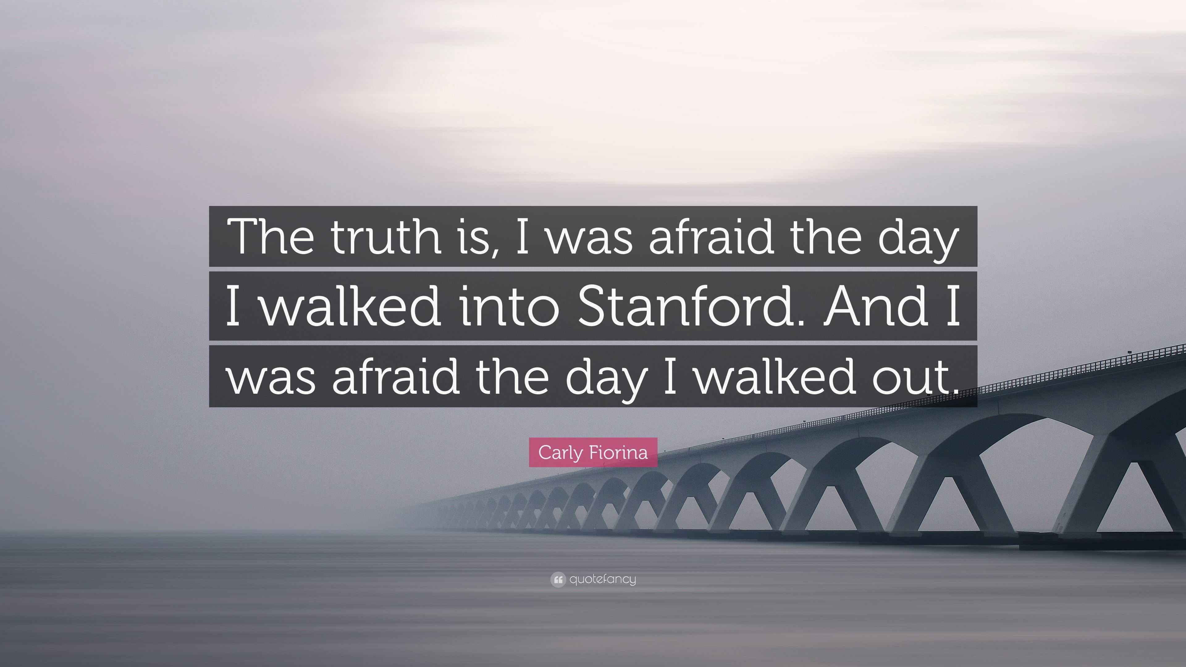 Carly Fiorina Quote: “The truth is, I was afraid the day I walked into ...