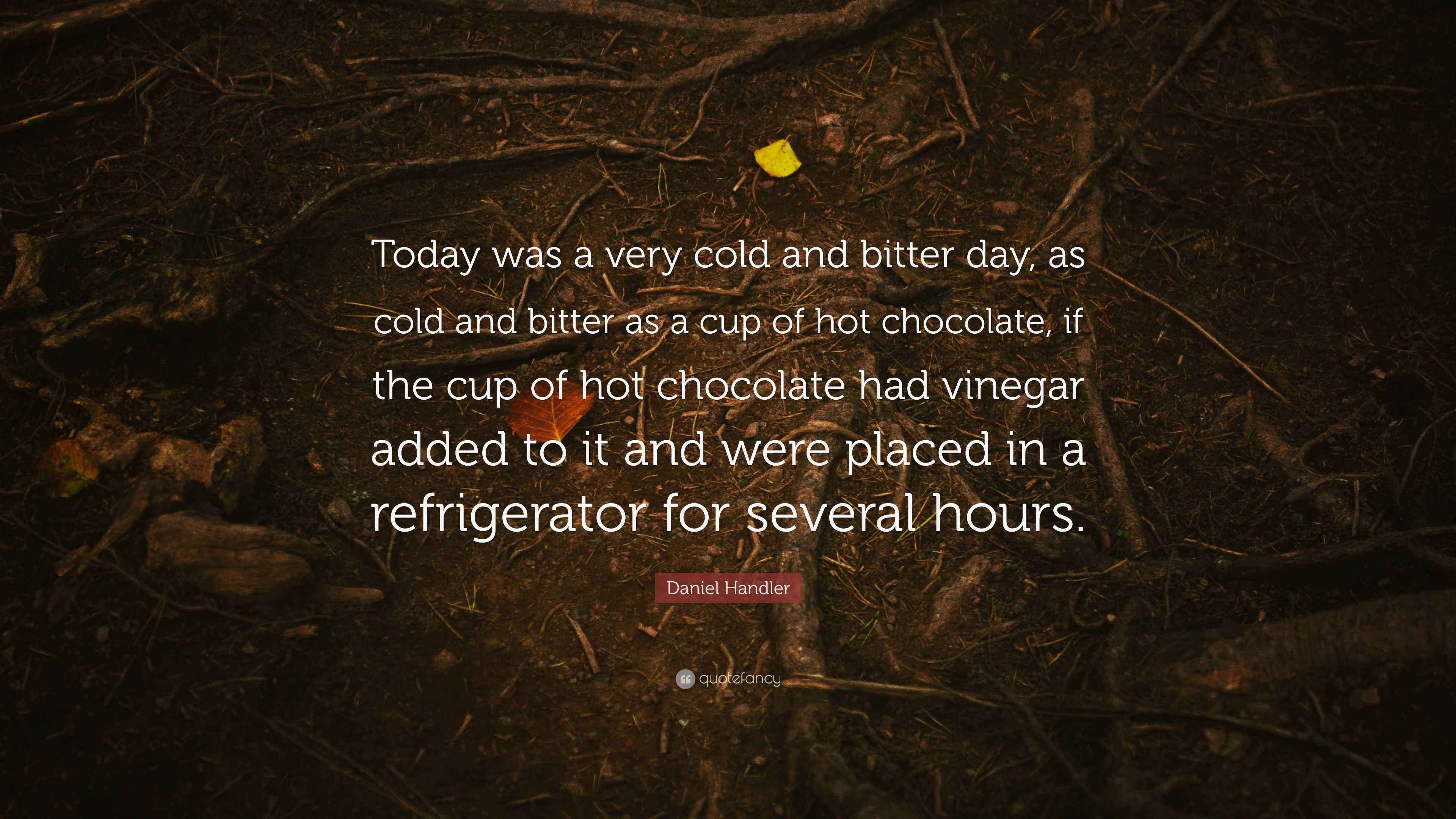 Daniel Handler Quote: “Today was a very cold and bitter day, as cold ...