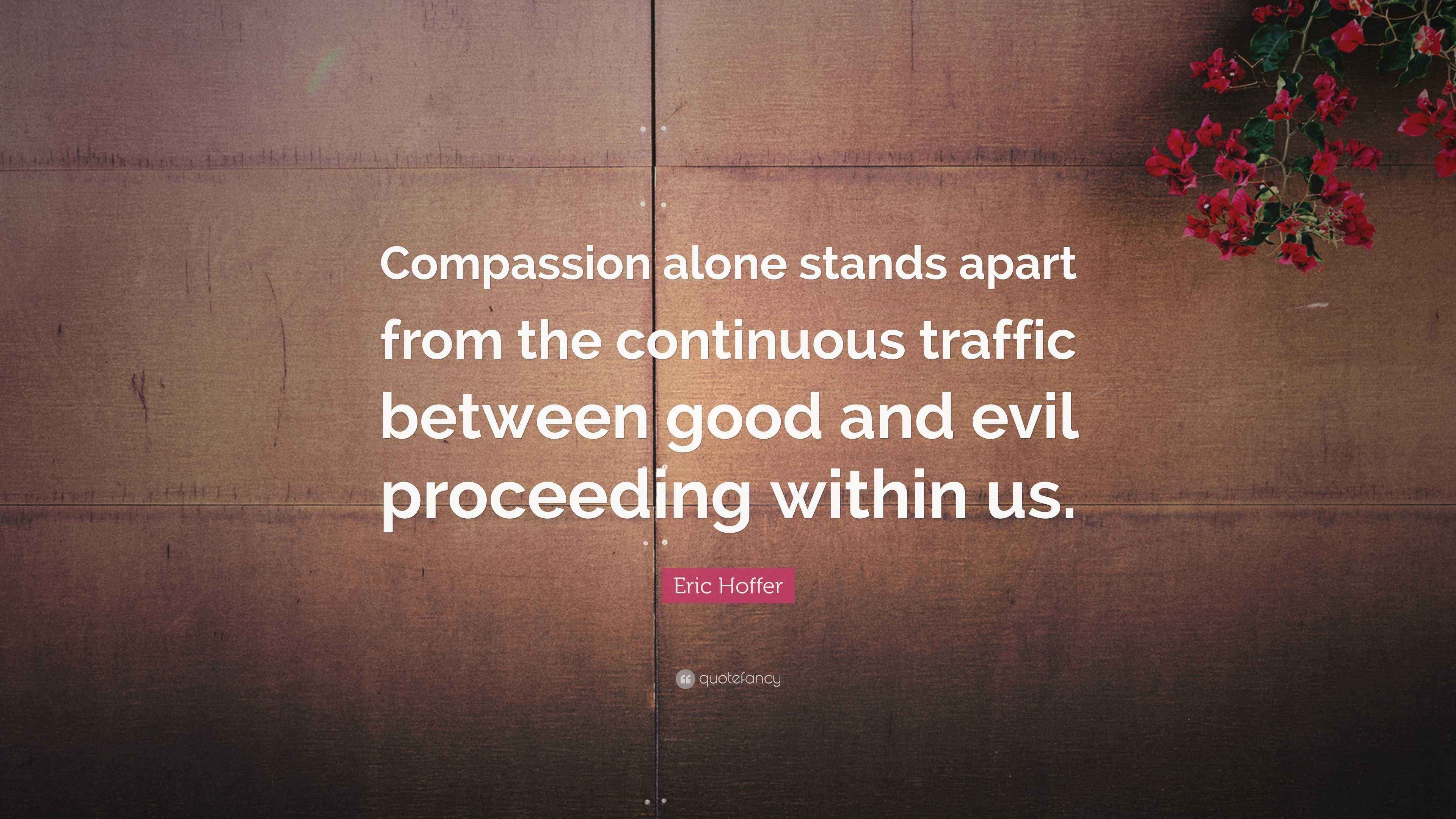 Eric Hoffer Quote: “Compassion alone stands apart from the continuous ...