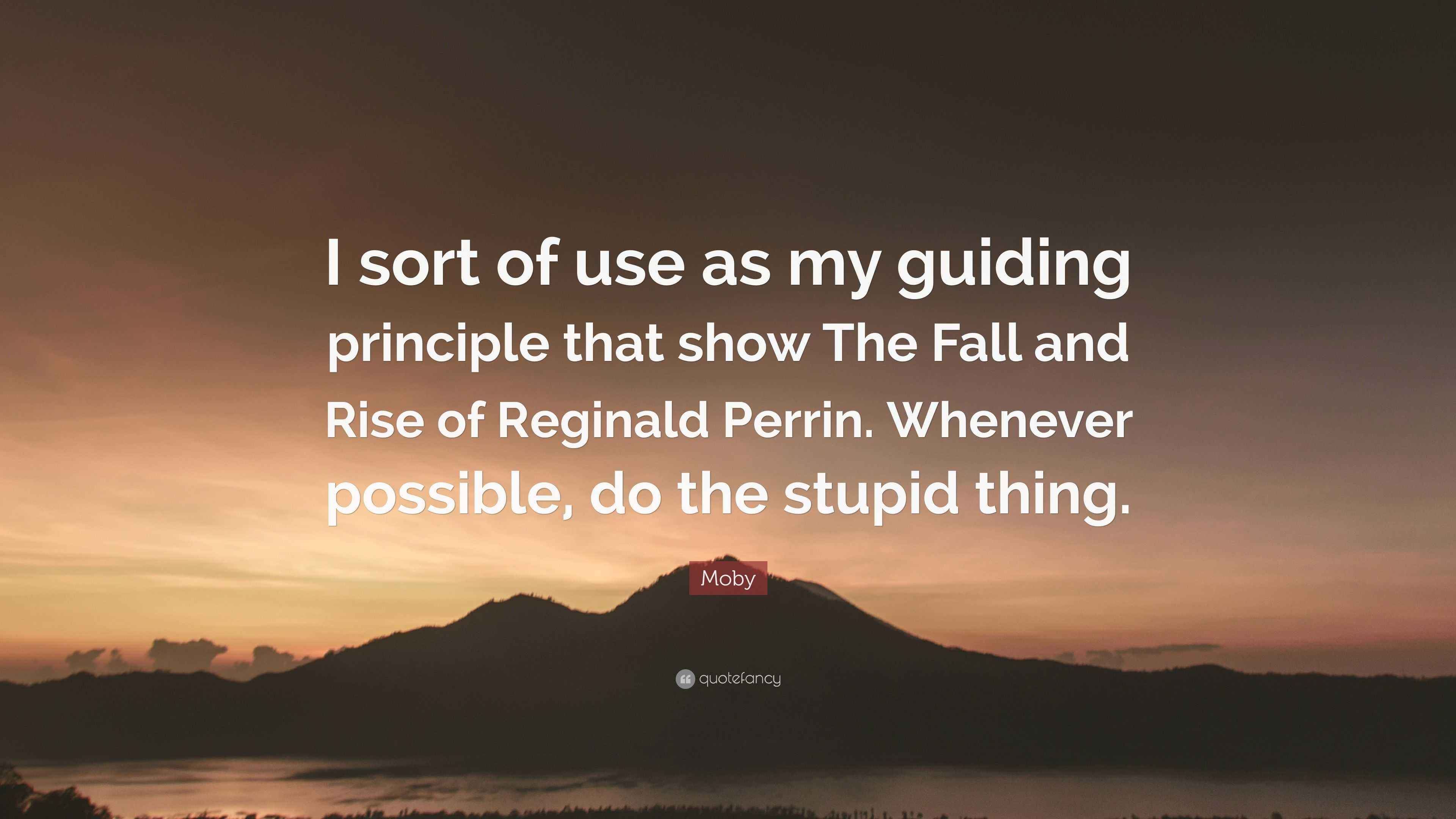 Moby Quote: “I sort of use as my guiding principle that show The Fall ...