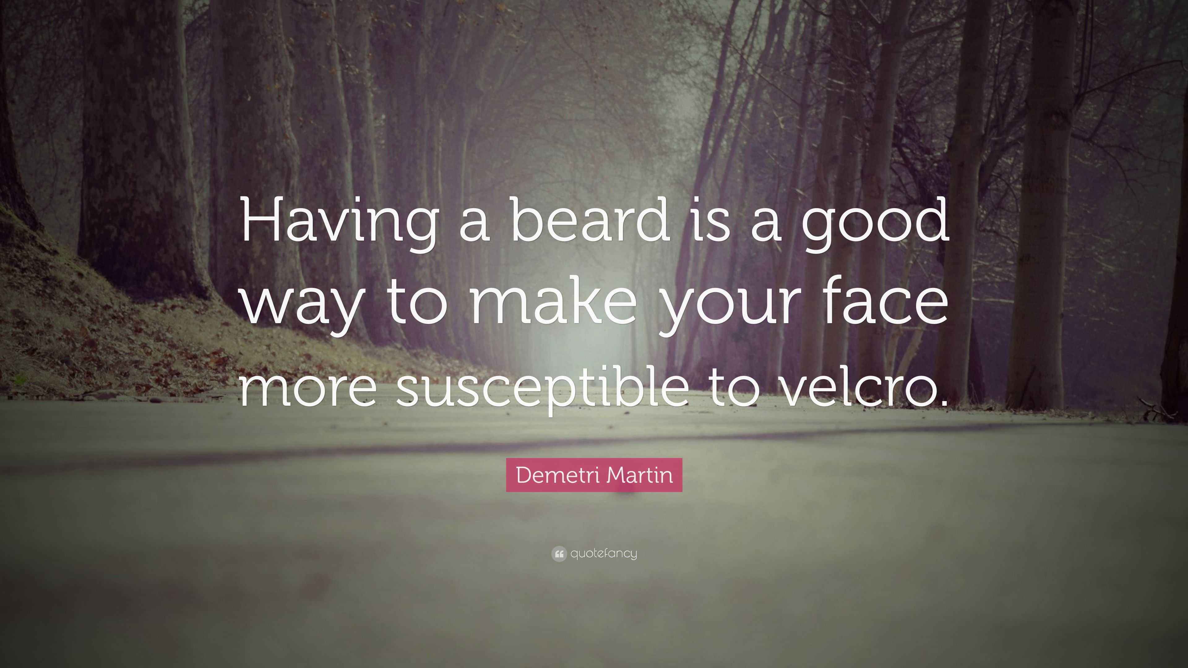 Demetri Martin Quote: “Having a beard is a good way to make your face ...