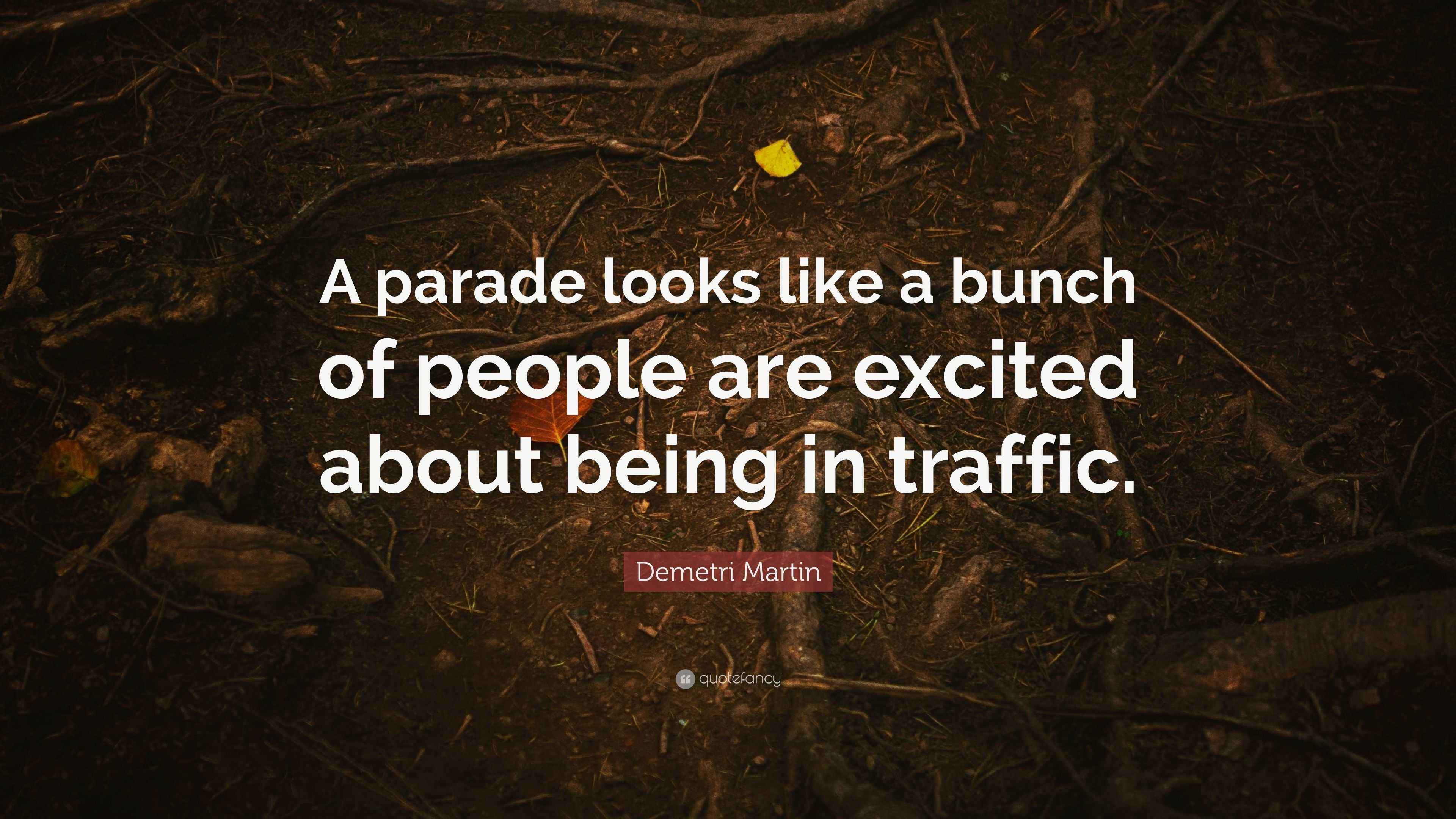 Demetri Martin Quote: “A parade looks like a bunch of people are ...