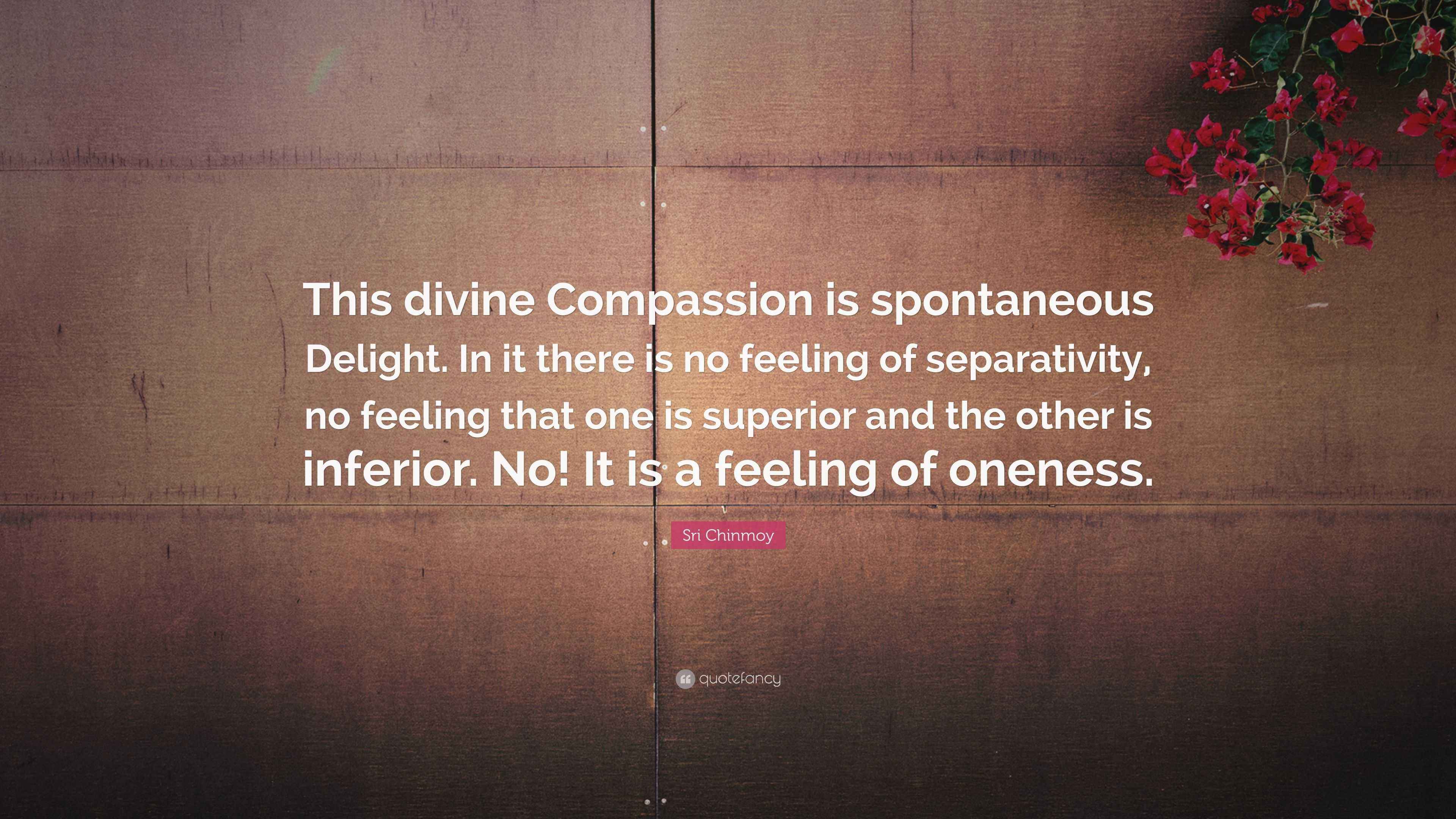 Sri Chinmoy Quote: “This divine Compassion is spontaneous Delight. In ...