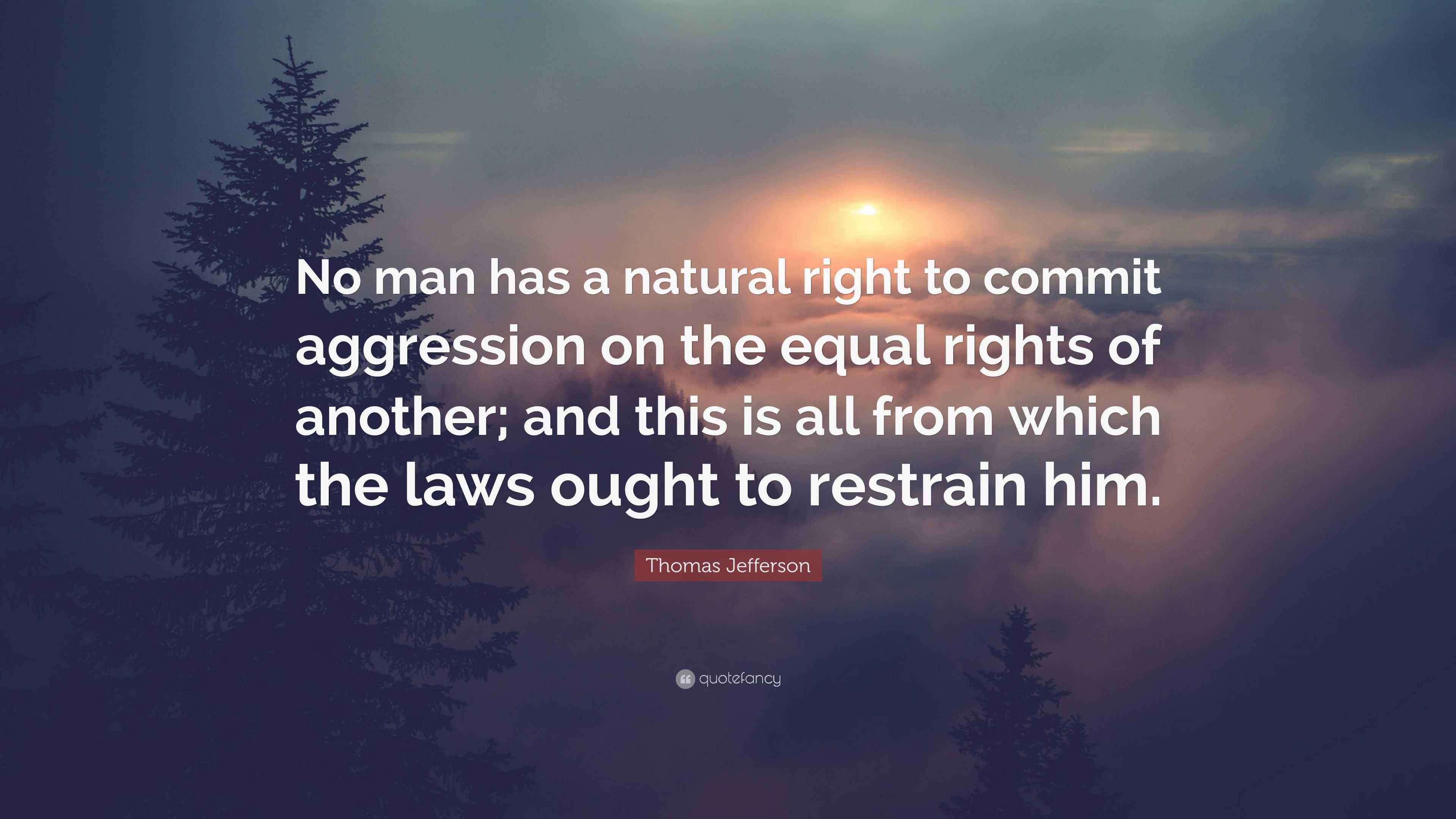 Thomas Jefferson Quote: “No man has a natural right to commit ...