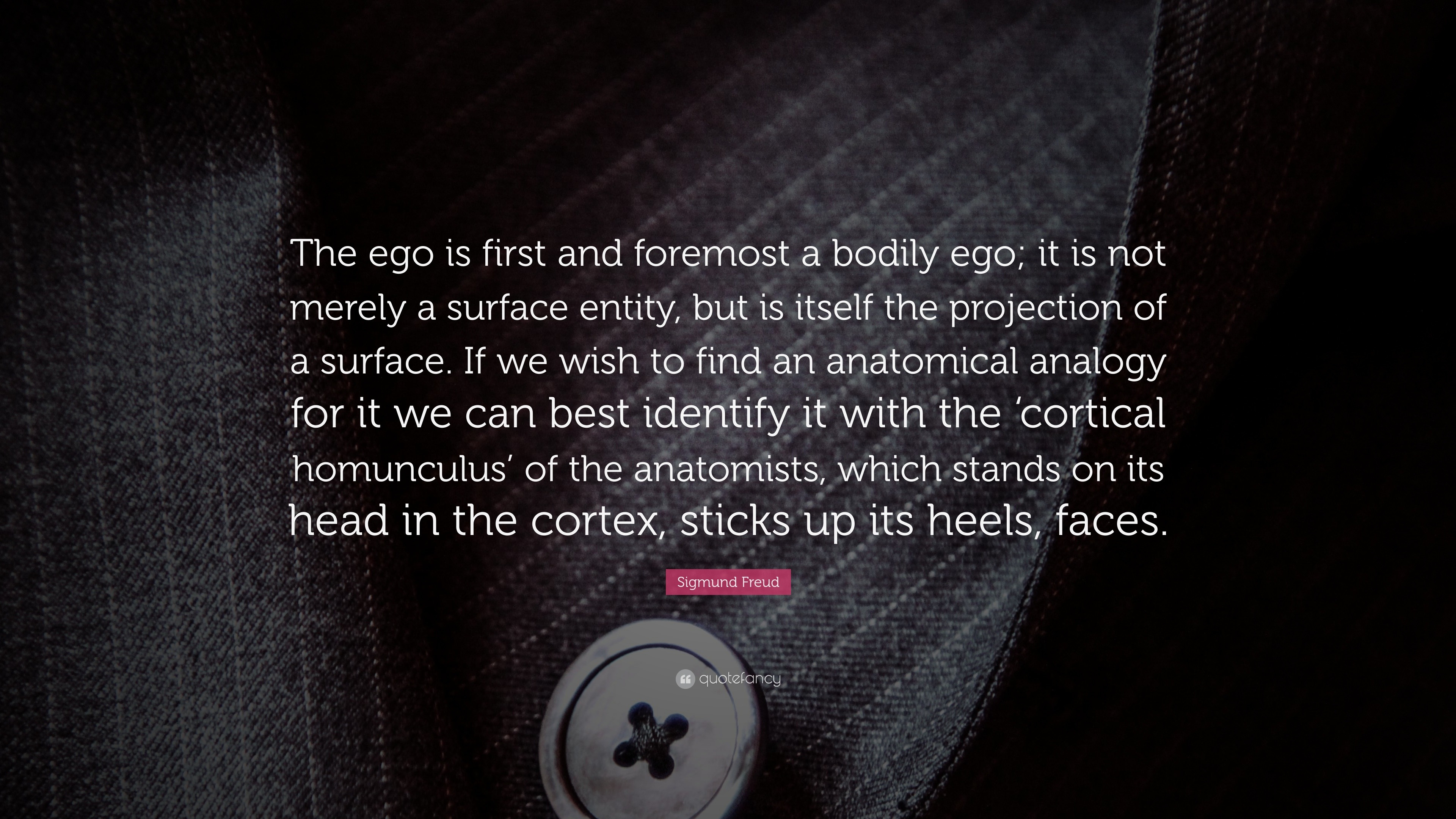 Sigmund Freud Quote: “The ego is first and foremost a bodily ego; it is ...