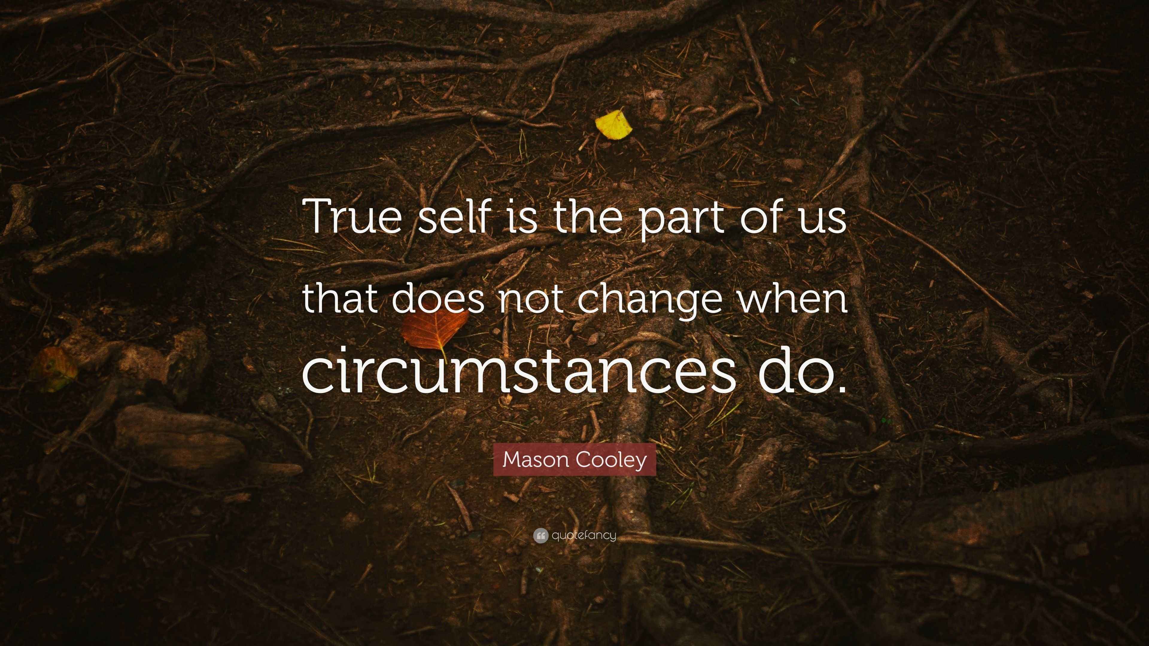 Mason Cooley Quote: “True self is the part of us that does not change ...