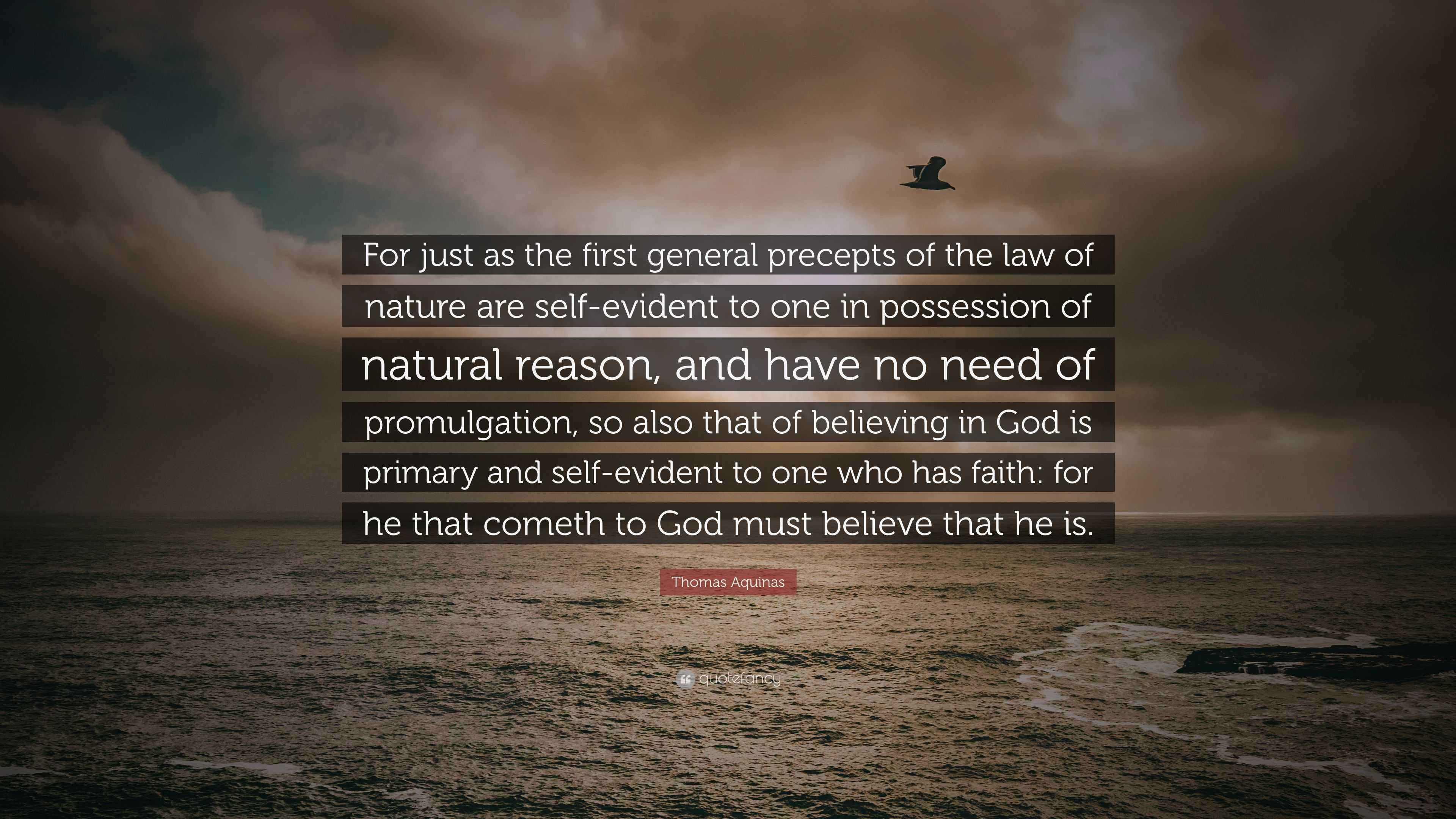 Thomas Aquinas Quote: “For just as the first general precepts of the ...