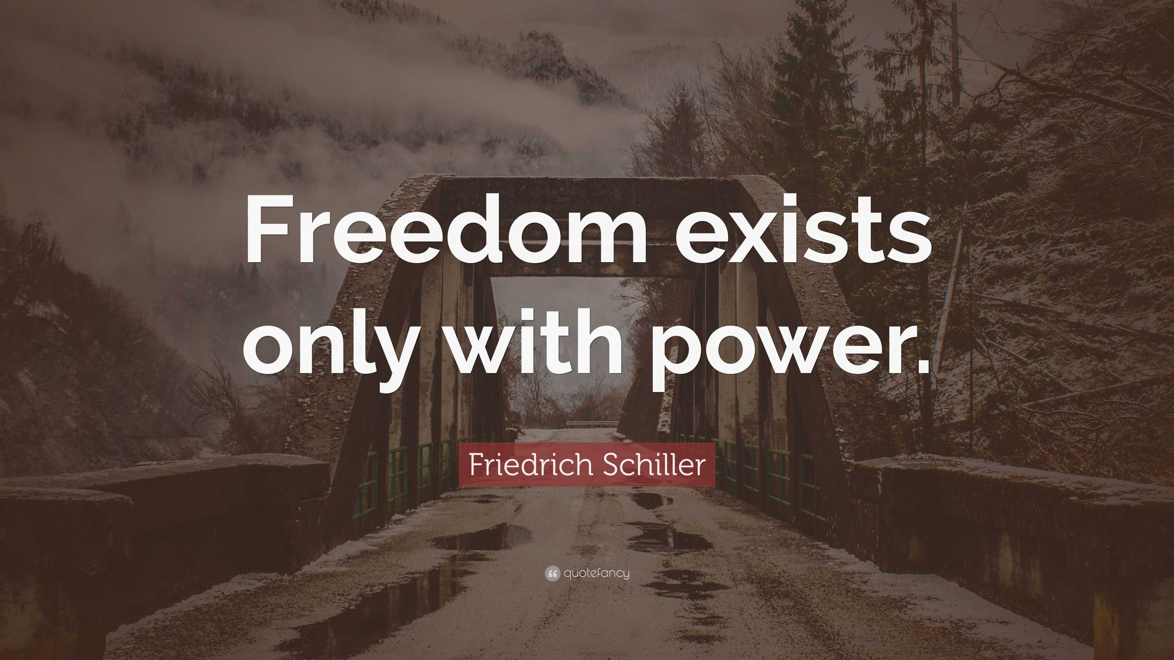 Friedrich Schiller Quote: “Freedom exists only with power.”