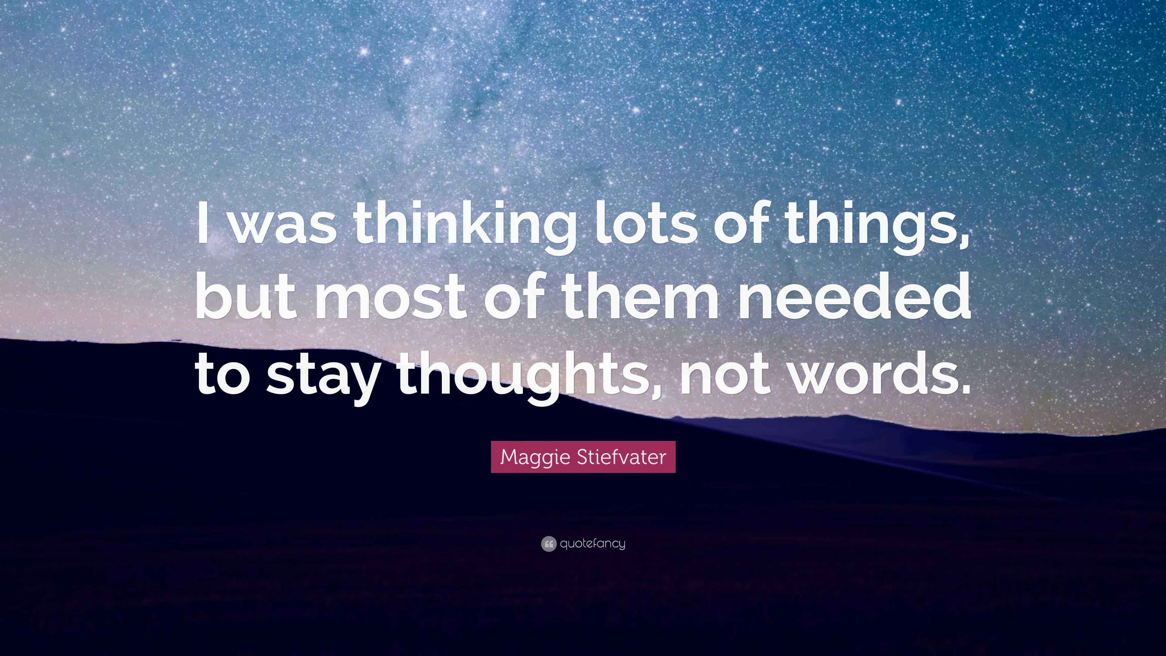 Maggie Stiefvater Quote: “I was thinking lots of things, but most of ...