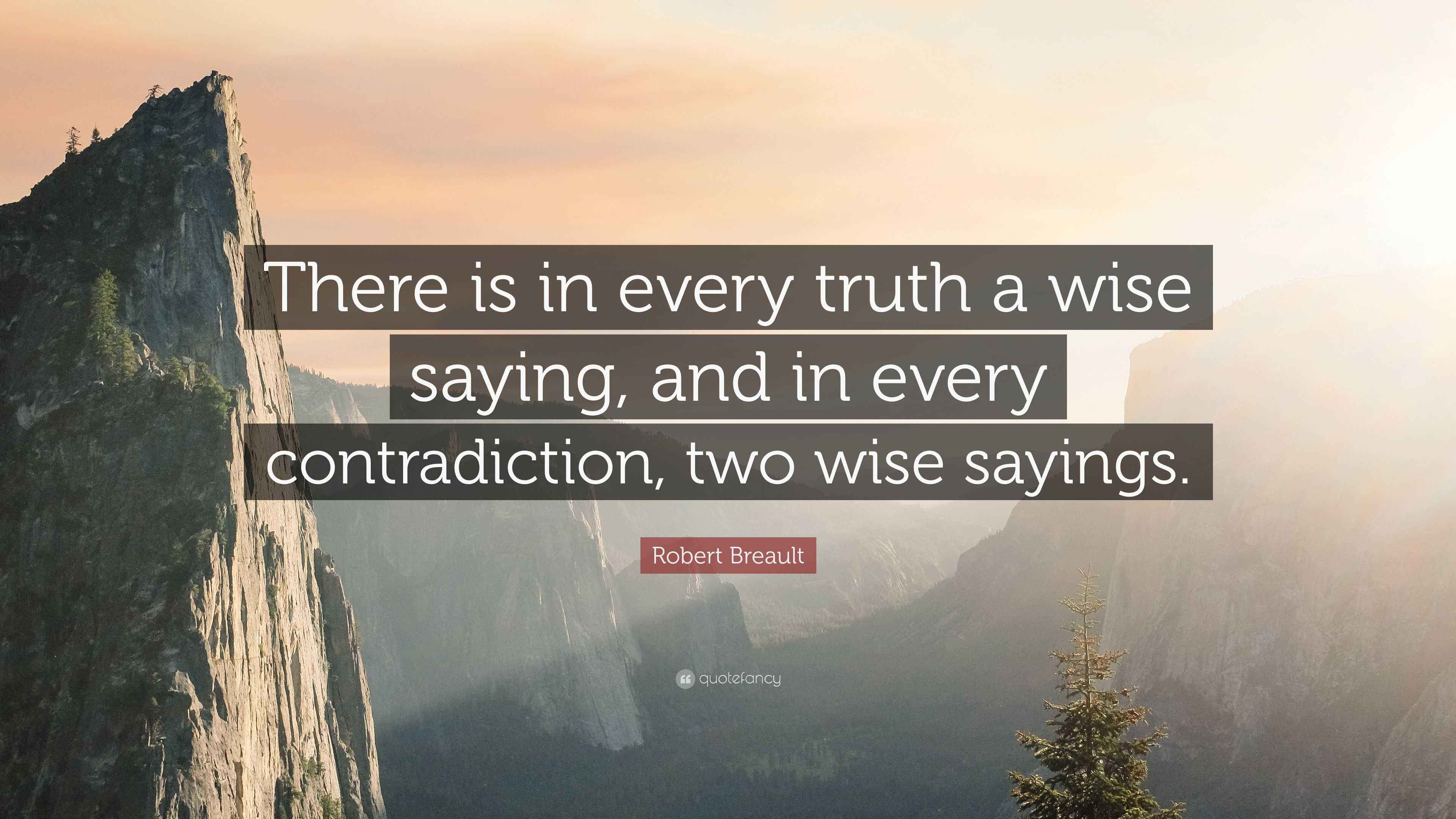 Robert Breault Quote: “There is in every truth a wise saying, and in ...