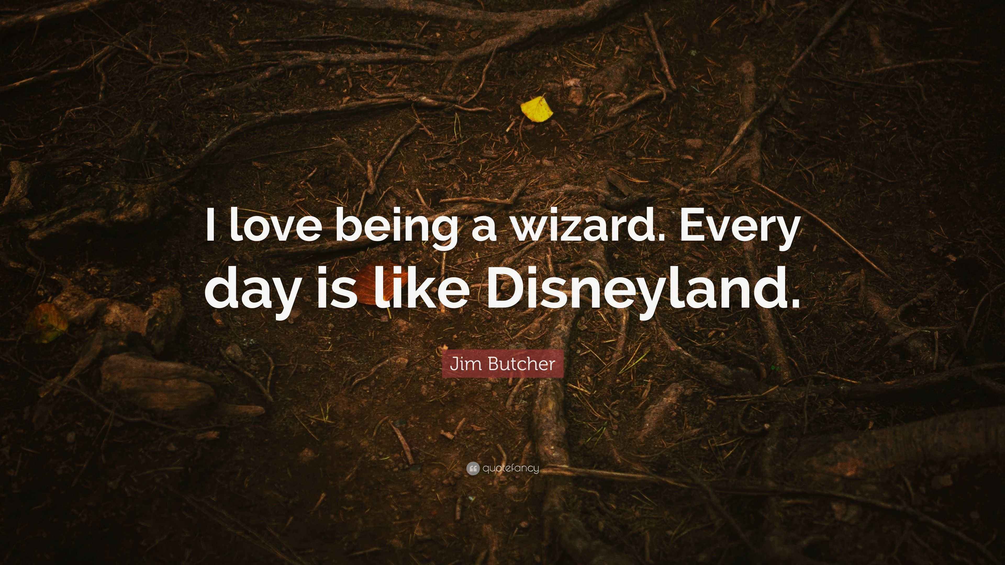 Jim Butcher Quote: “I love being a wizard. Every day is like Disneyland.”