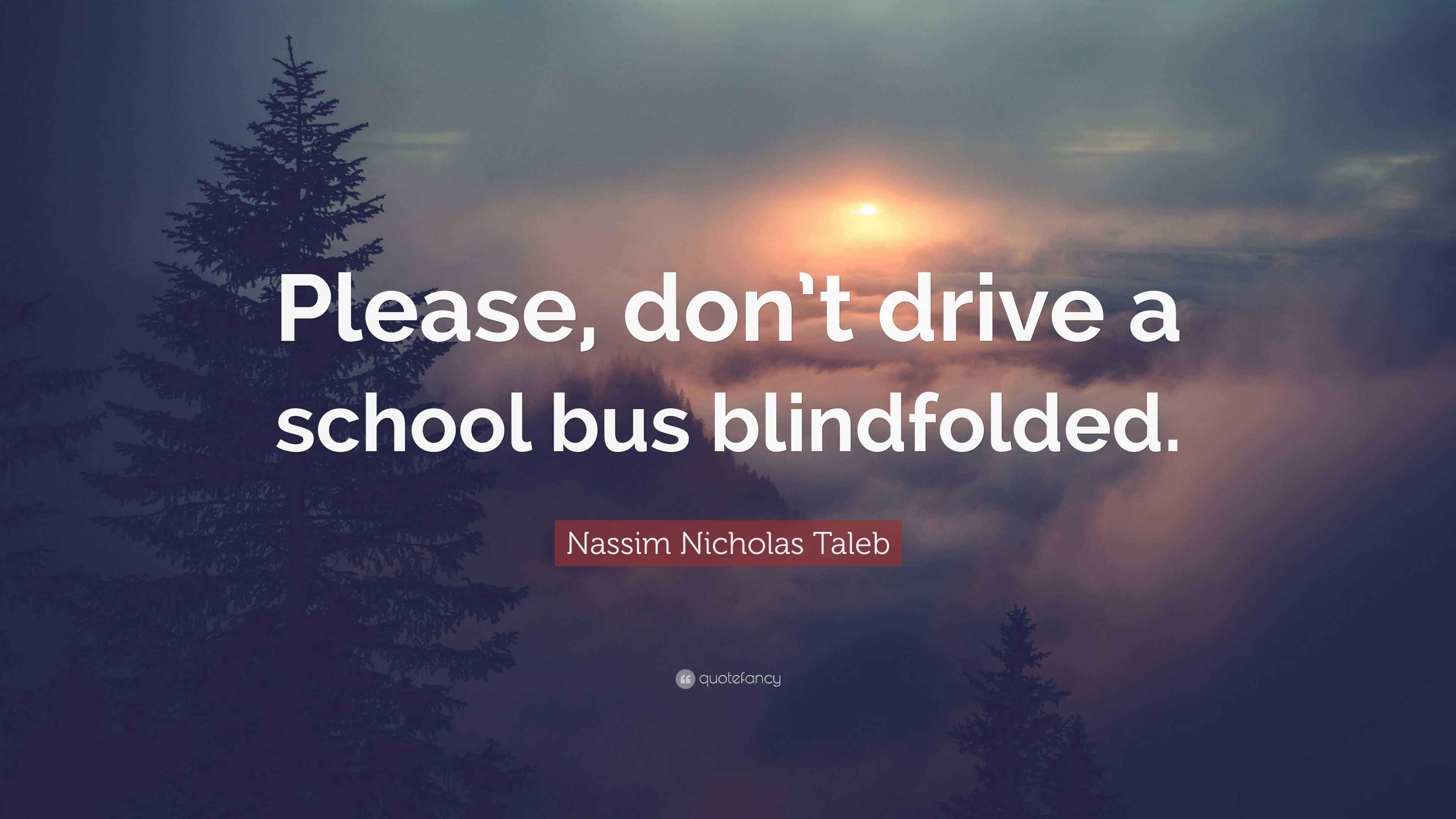 Nassim Nicholas Taleb Quote: “Please, don’t drive a school bus ...