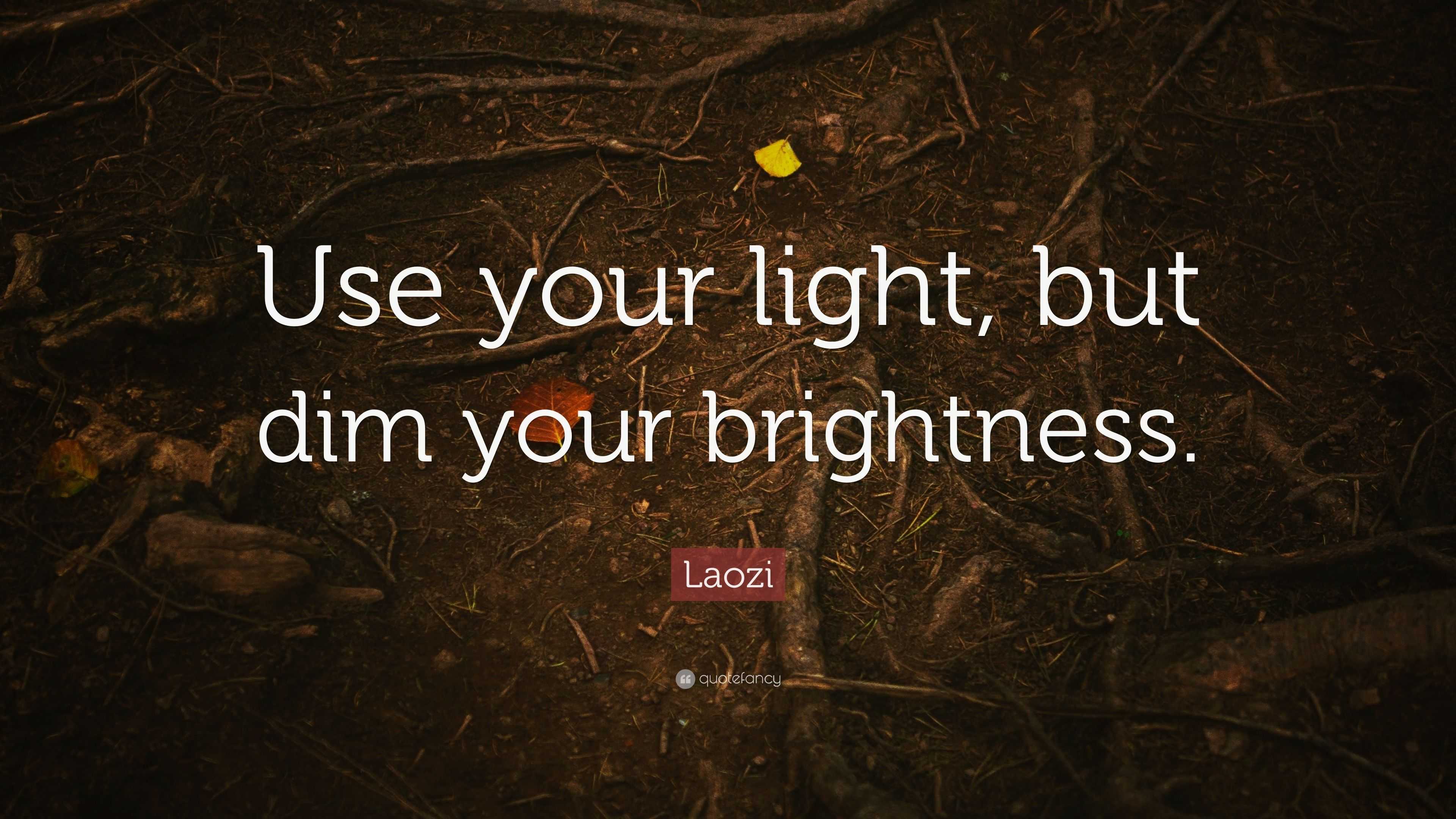 Laozi Quote: “Use your light, but dim your brightness.”