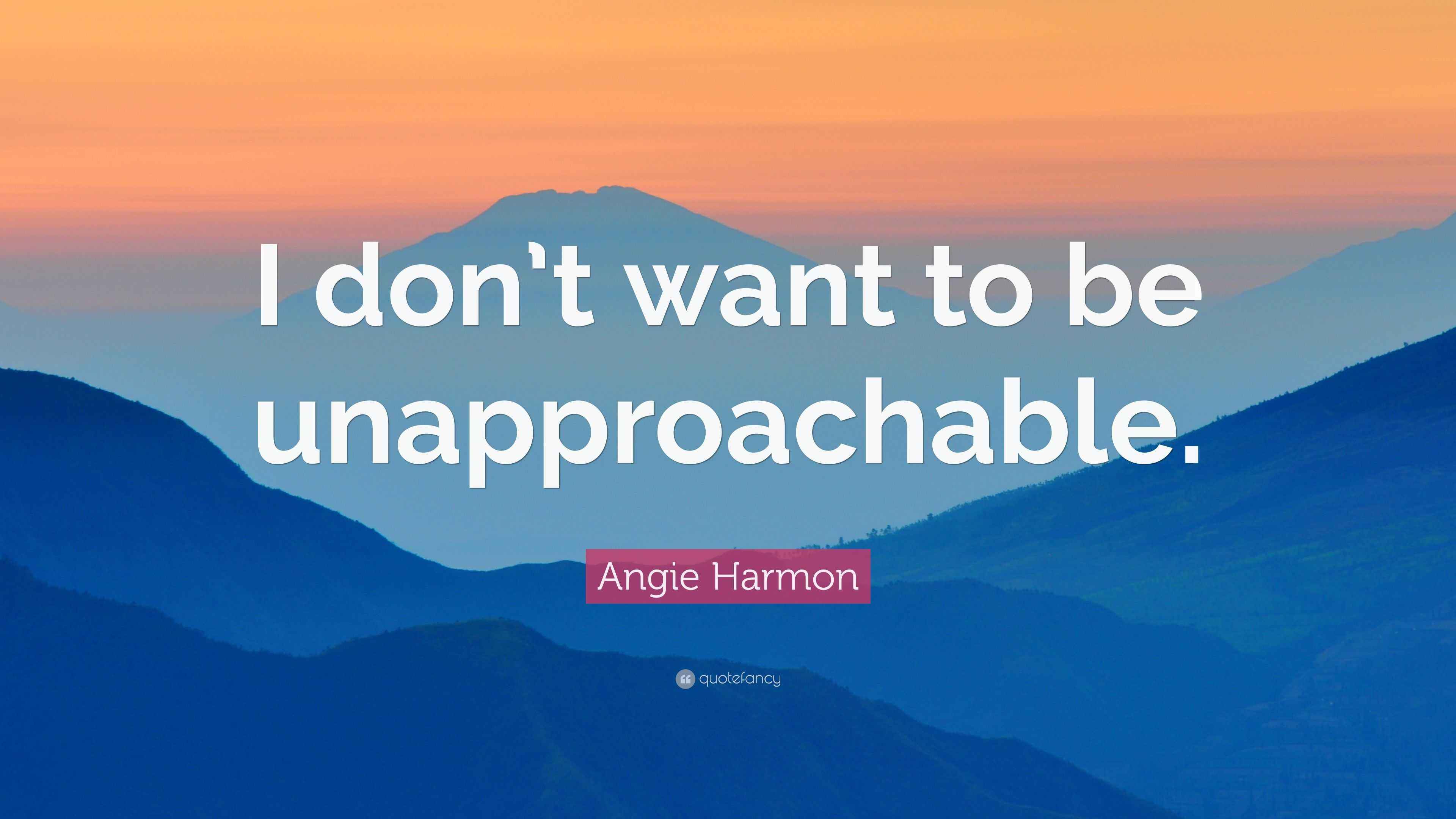 Angie Harmon Quote: “I don’t want to be unapproachable.”