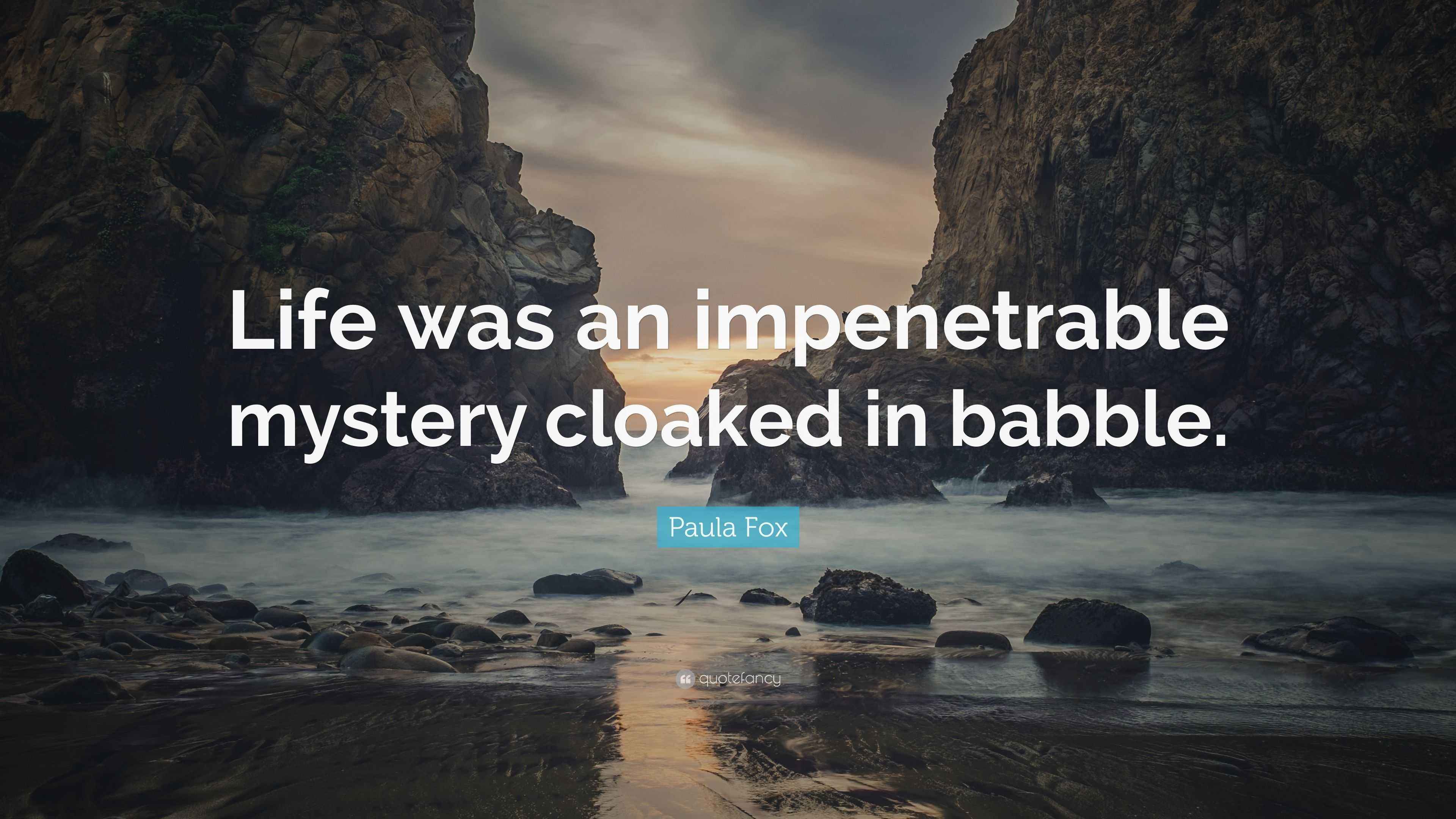 Paula Fox Quote: “Life was an impenetrable mystery cloaked in babble.”