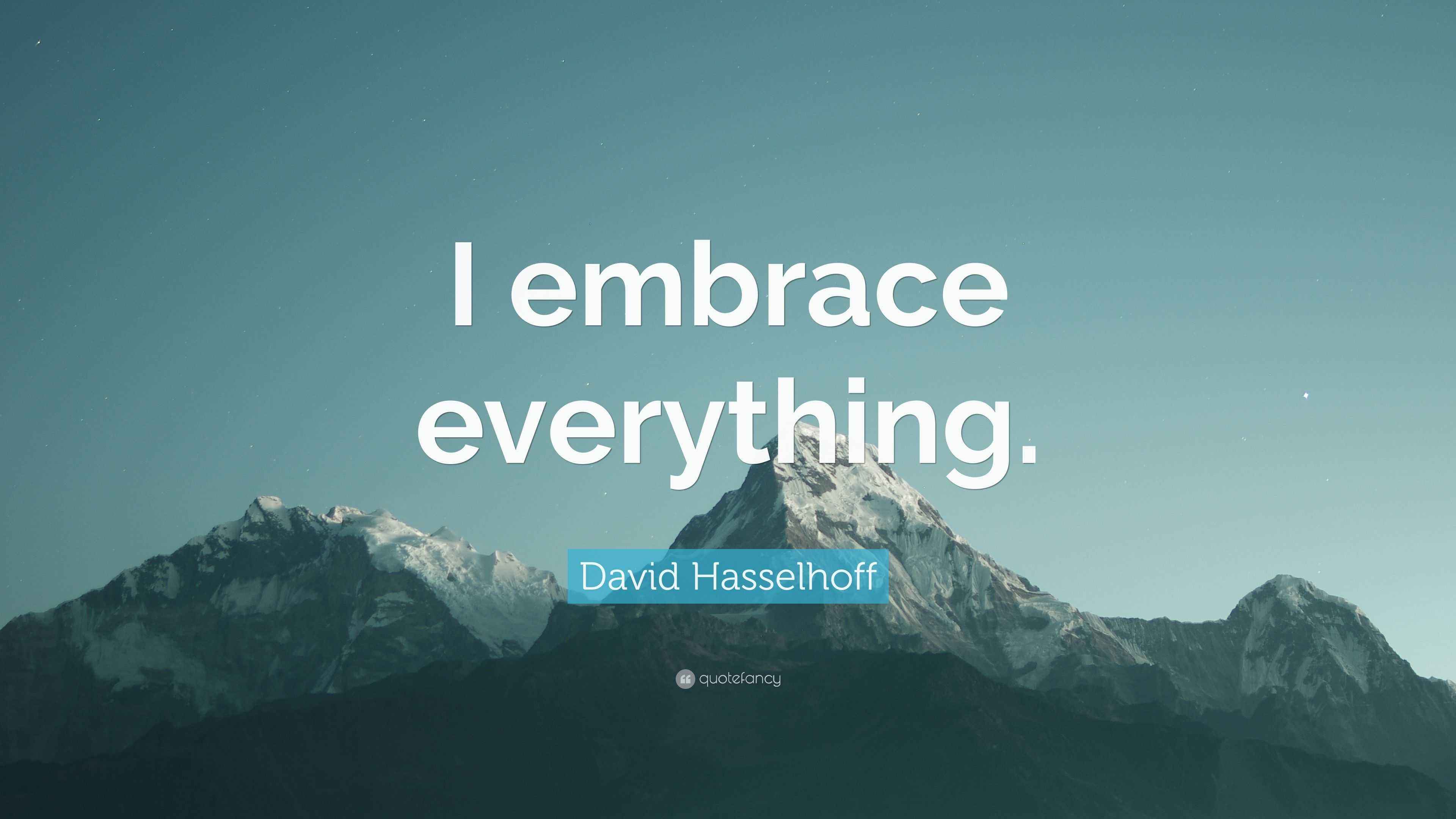David Hasselhoff Quote: “I embrace everything.”