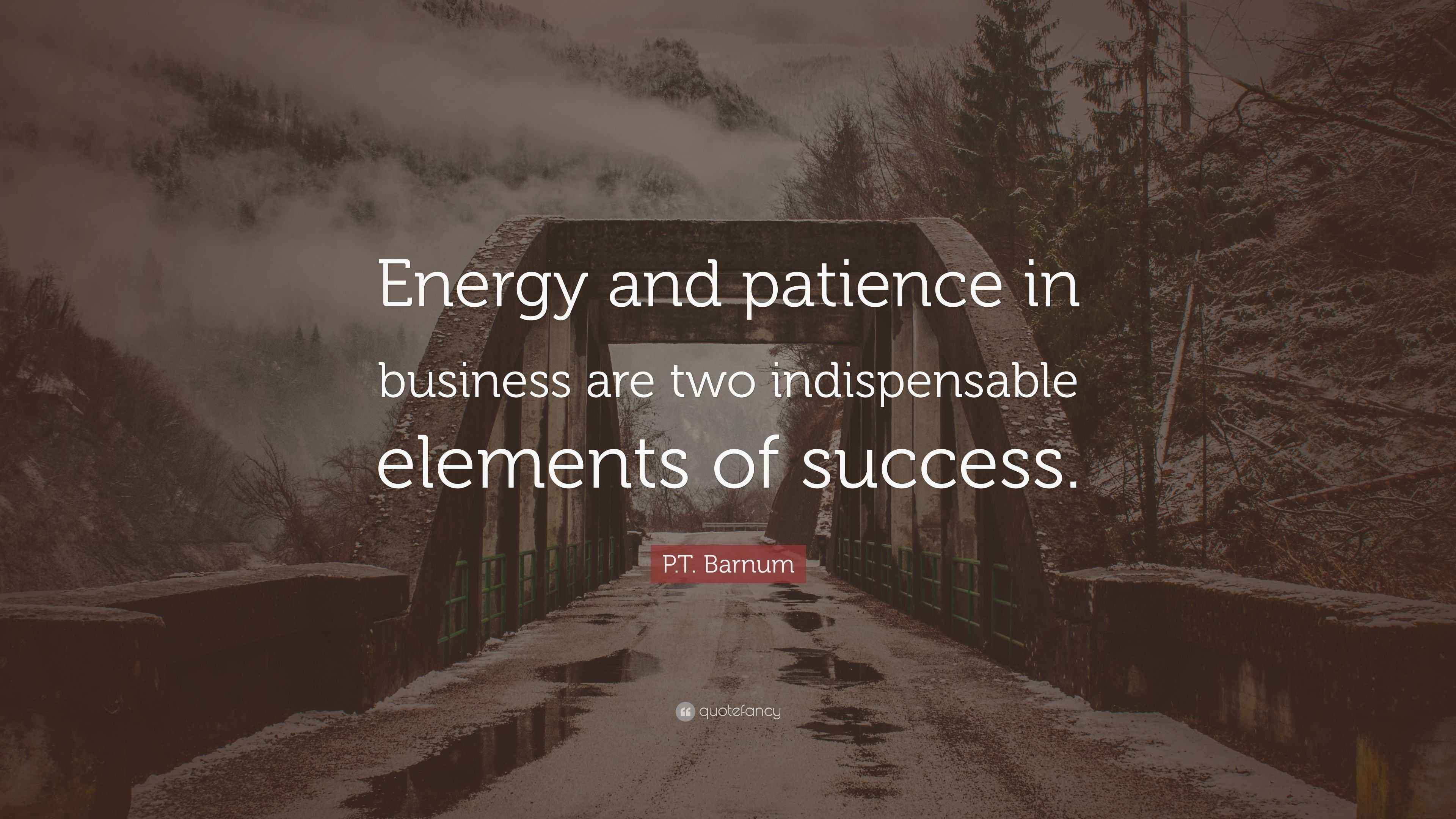P.T. Barnum Quote: “Energy and patience in business are two ...
