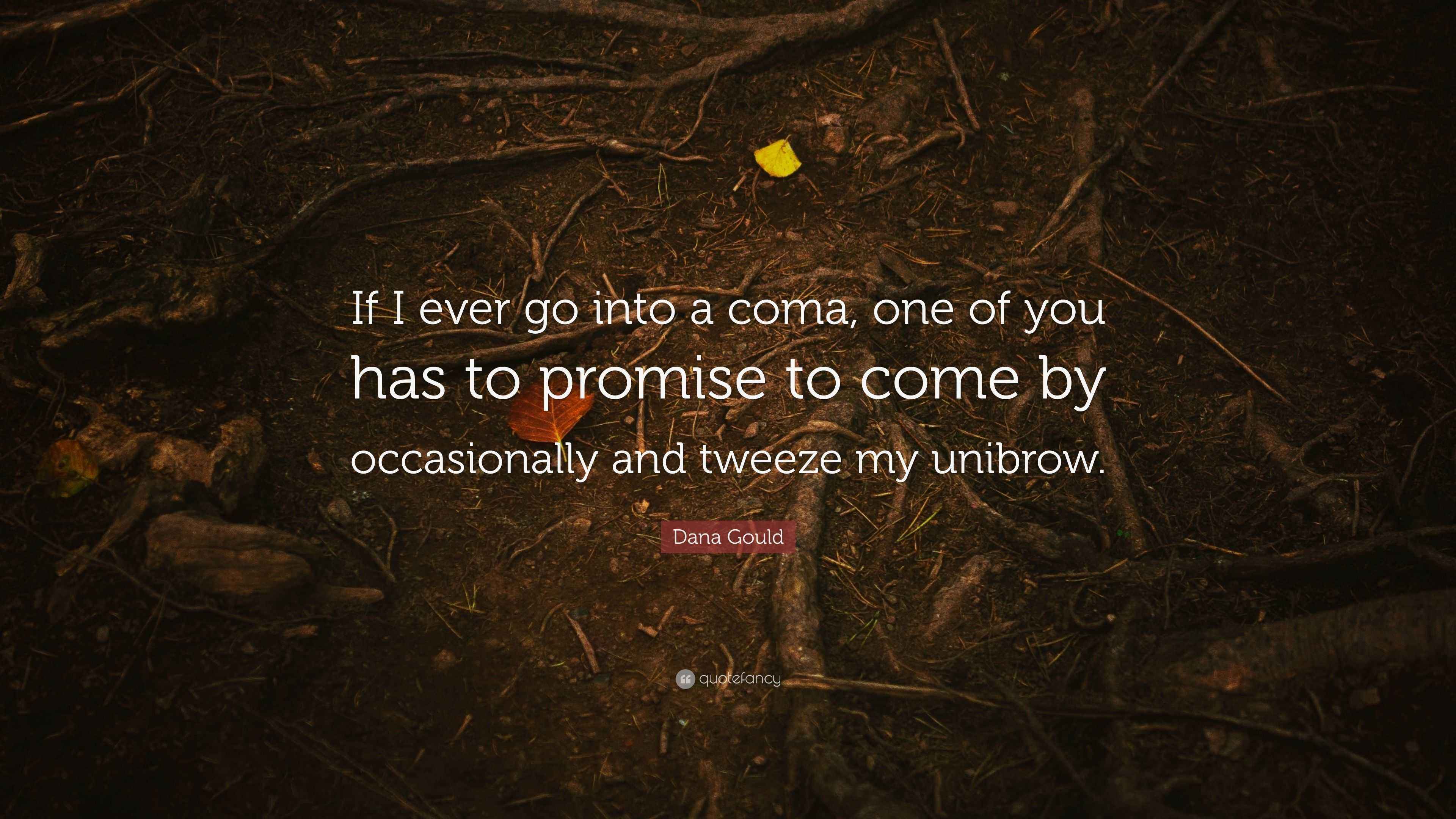 Dana Gould Quote: “If I ever go into a coma, one of you has to promise ...