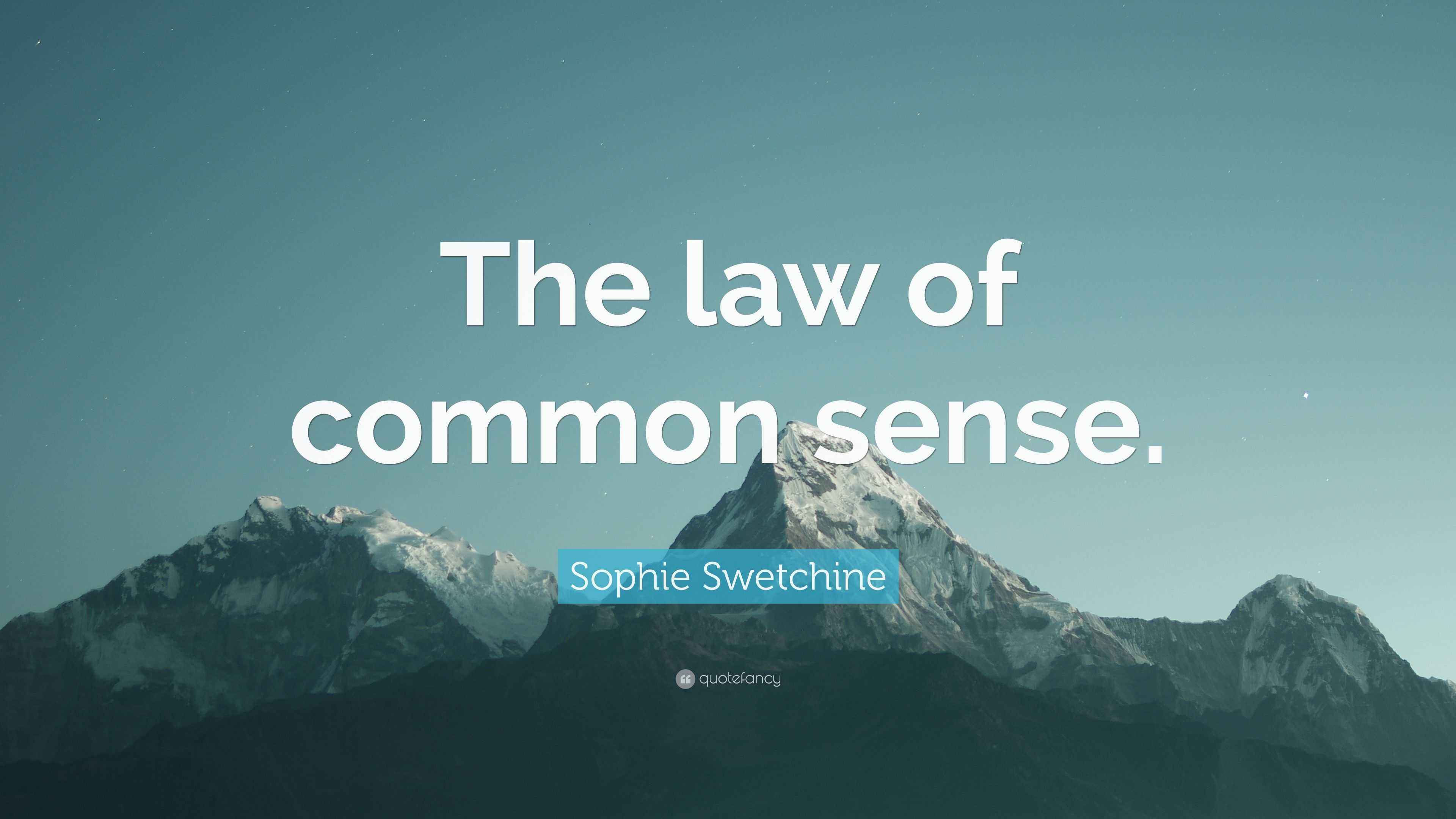 Sophie Swetchine Quote: “The law of common sense.”