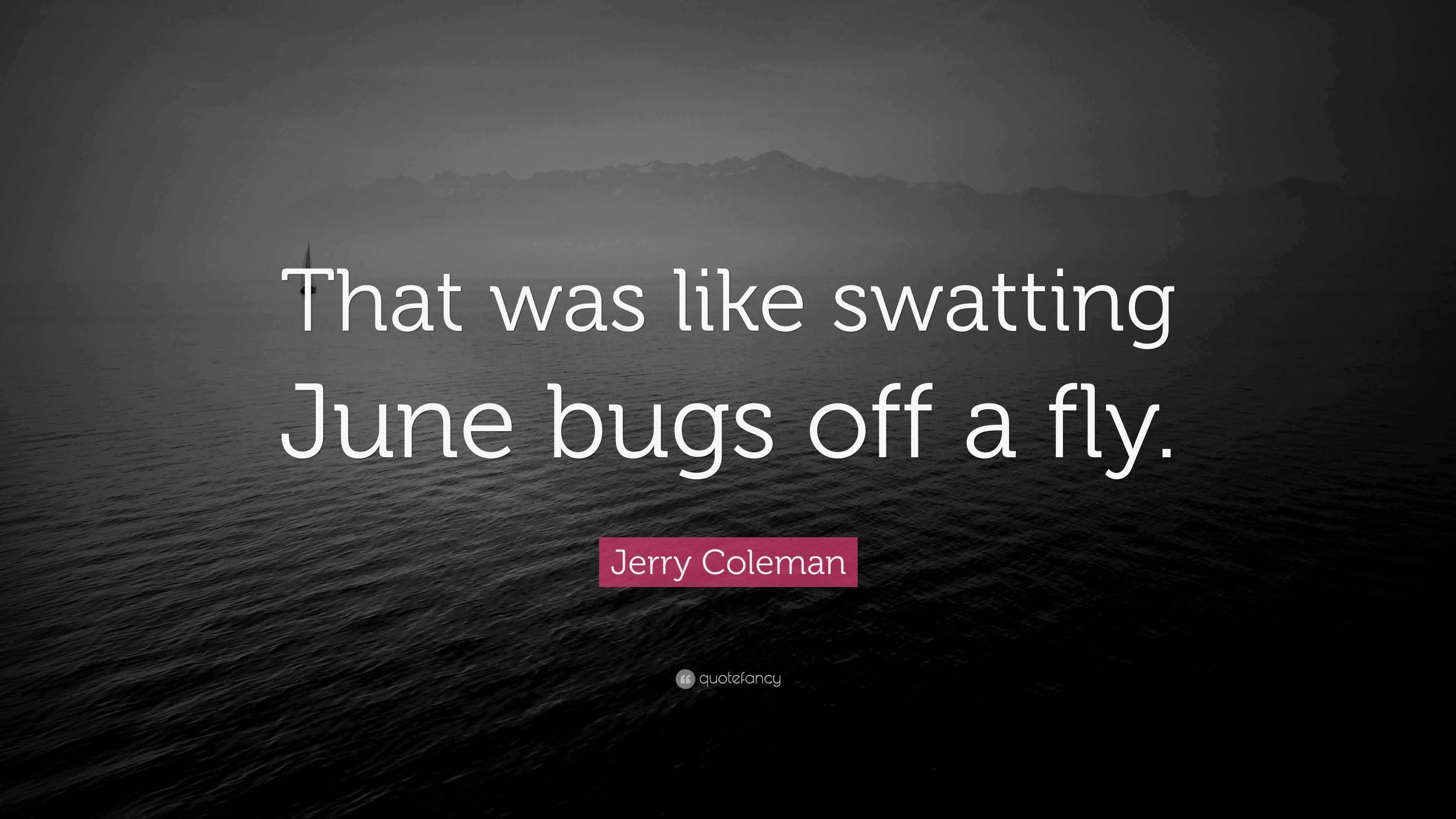 Jerry Coleman Quote: “That was like swatting June bugs off a fly.”
