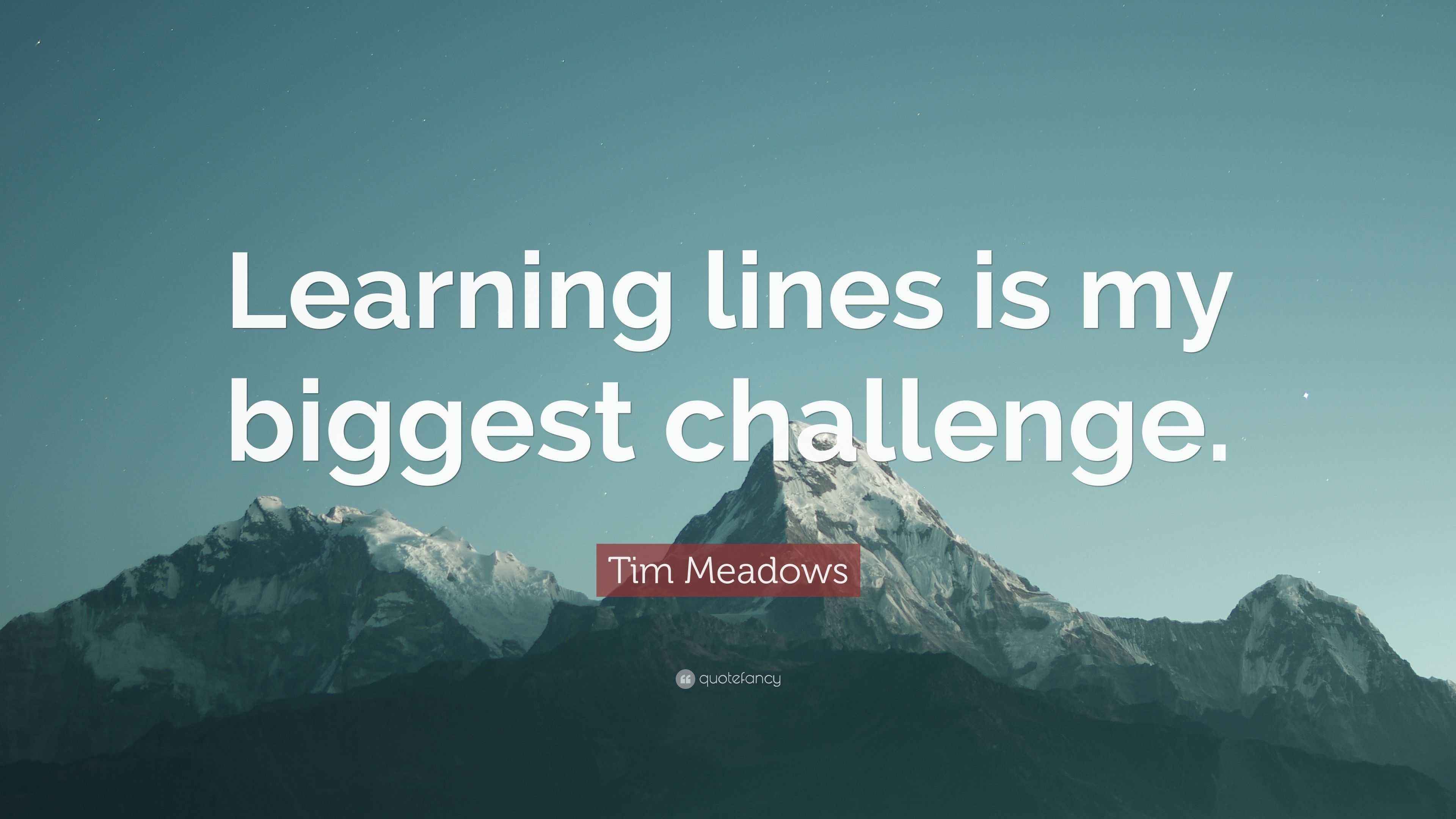 Tim Meadows Quote: “Learning lines is my biggest challenge.”