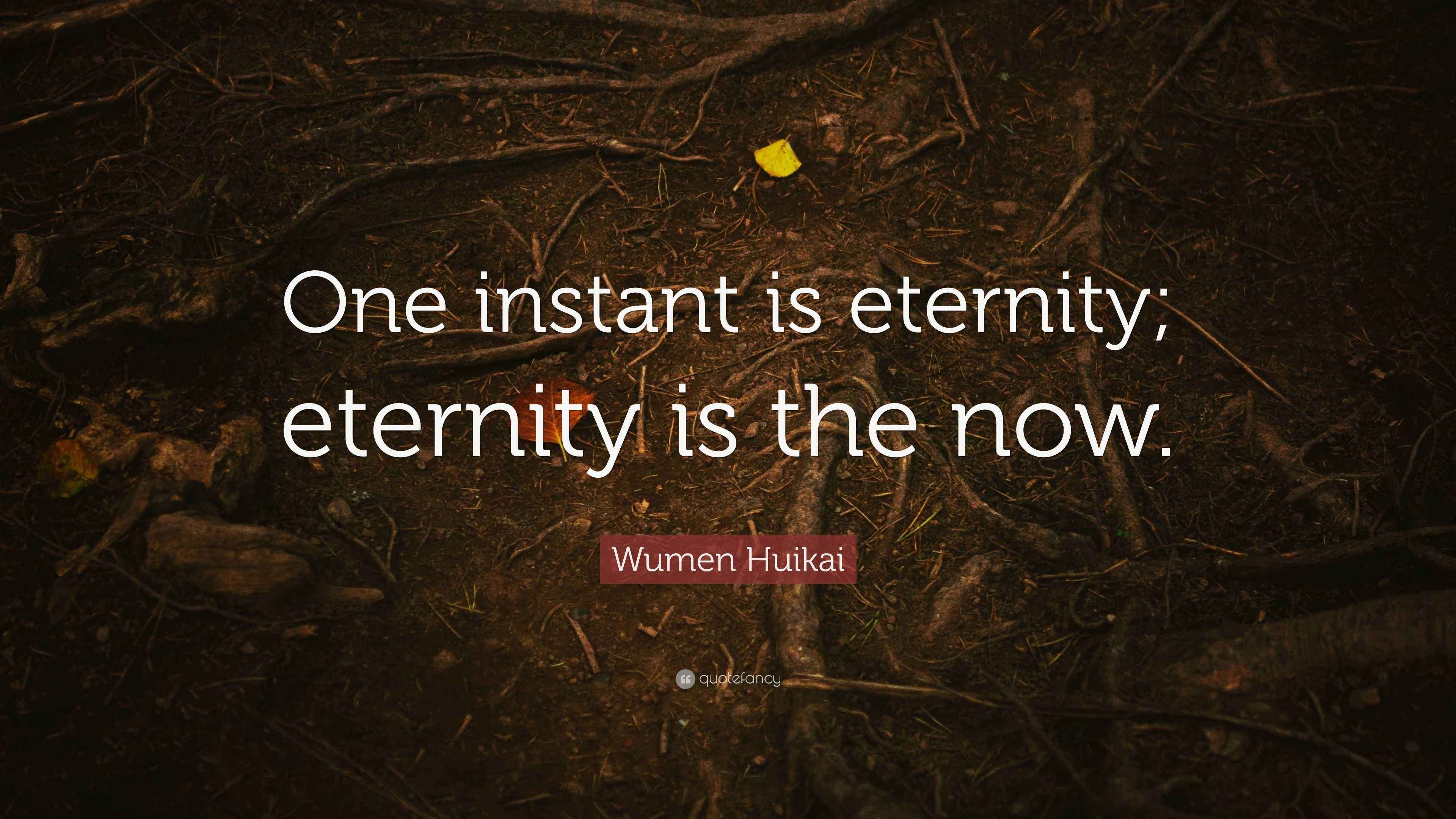Wumen Huikai Quote: “One instant is eternity; eternity is the now.”