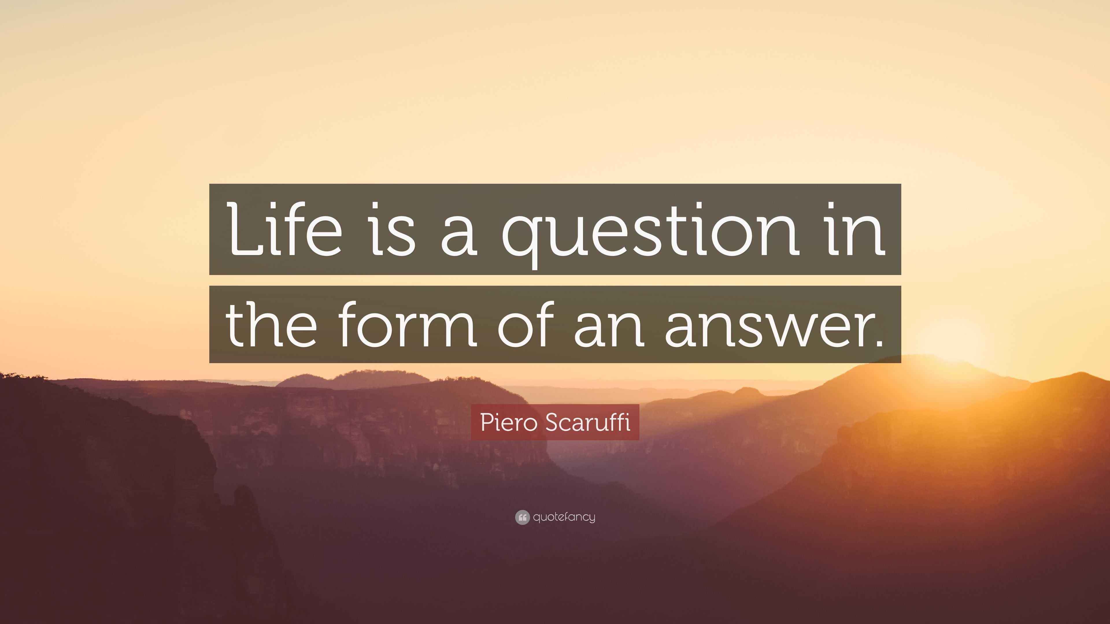 Piero Scaruffi Quote: “Life is a question in the form of an answer.”
