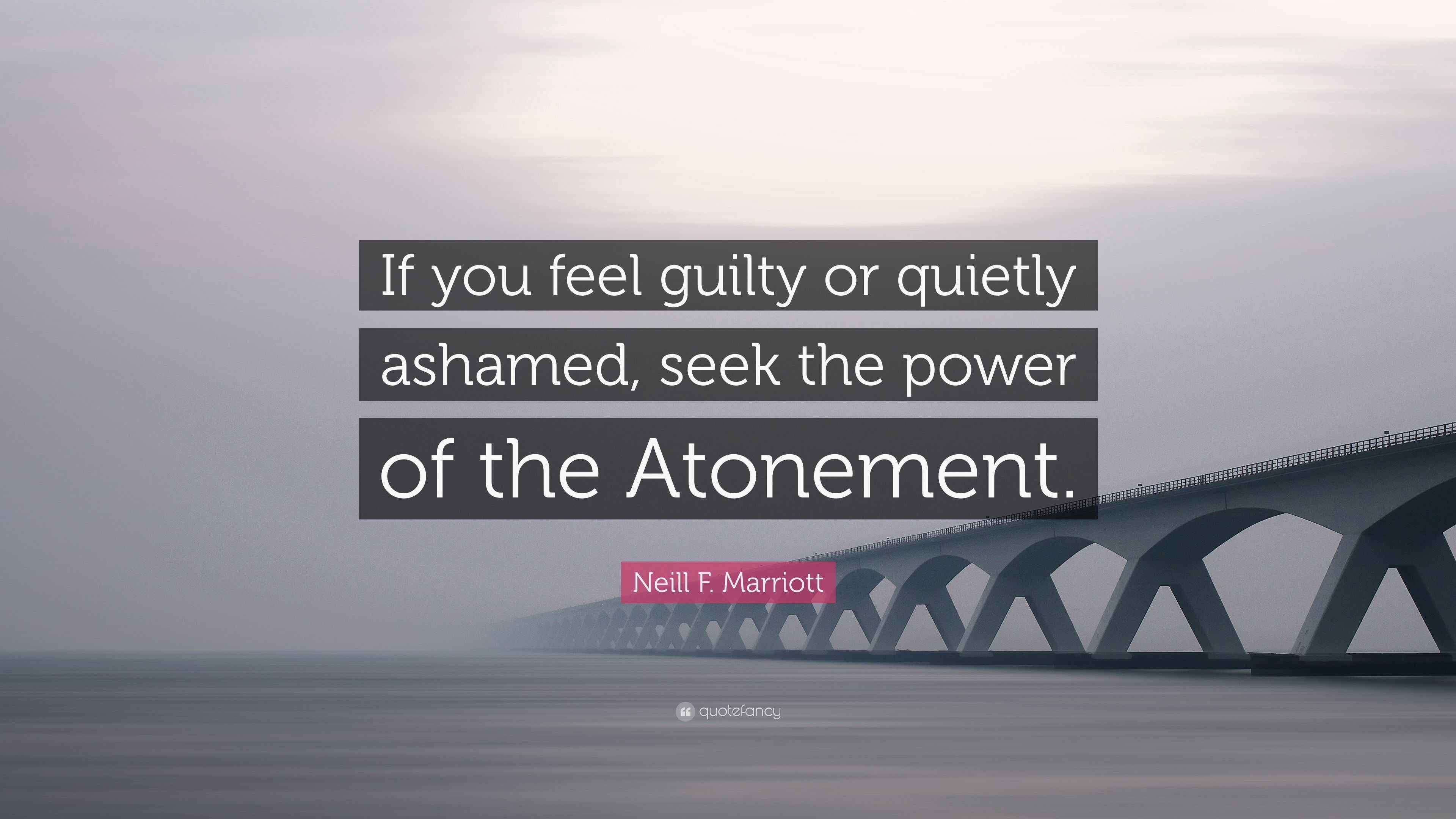 Neill F. Marriott Quote: “If you feel guilty or quietly ashamed, seek ...