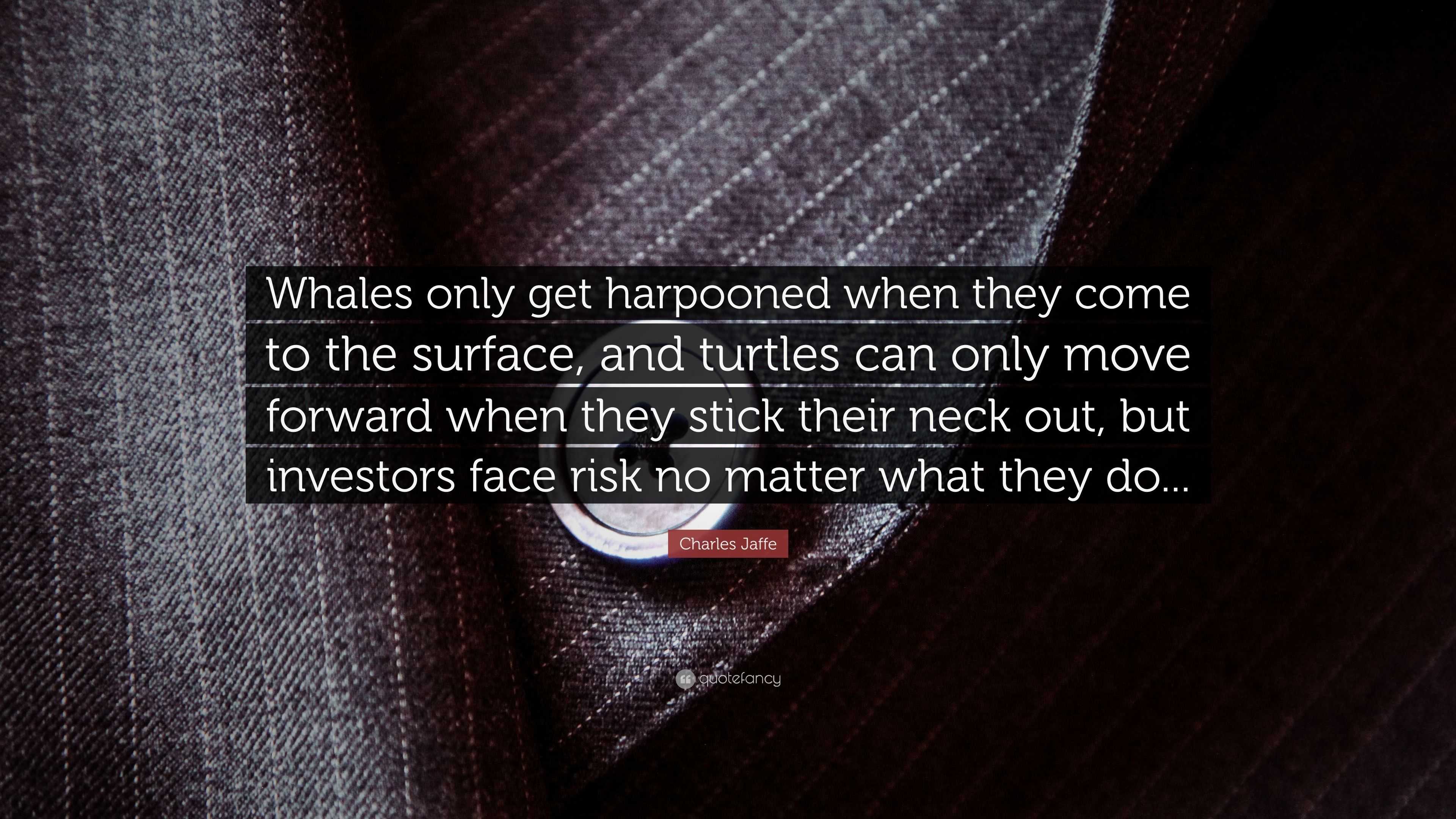 Charles Jaffe Quote: “Whales only get harpooned when they come to the ...