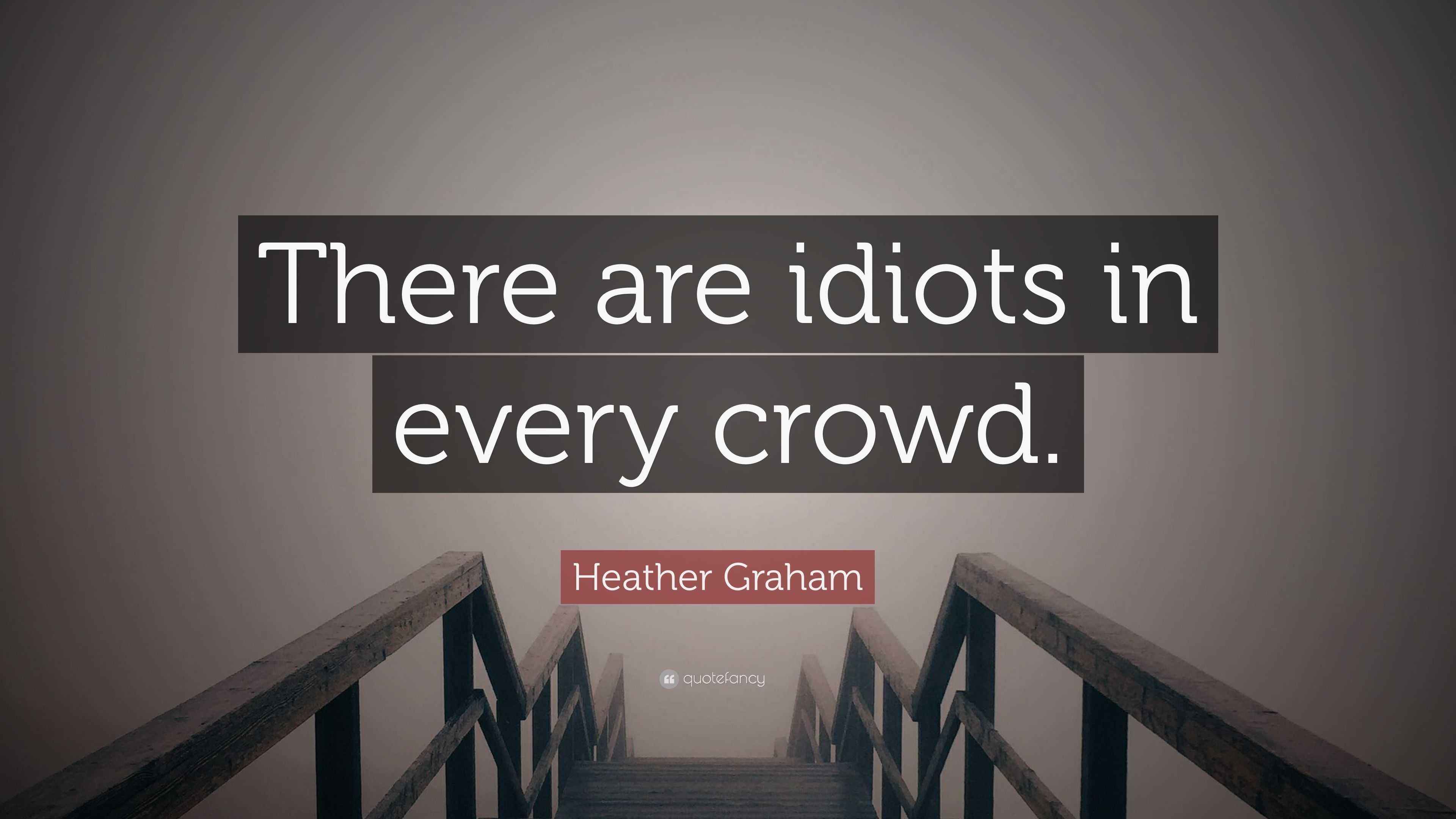Heather Graham Quote: “There are idiots in every crowd.”