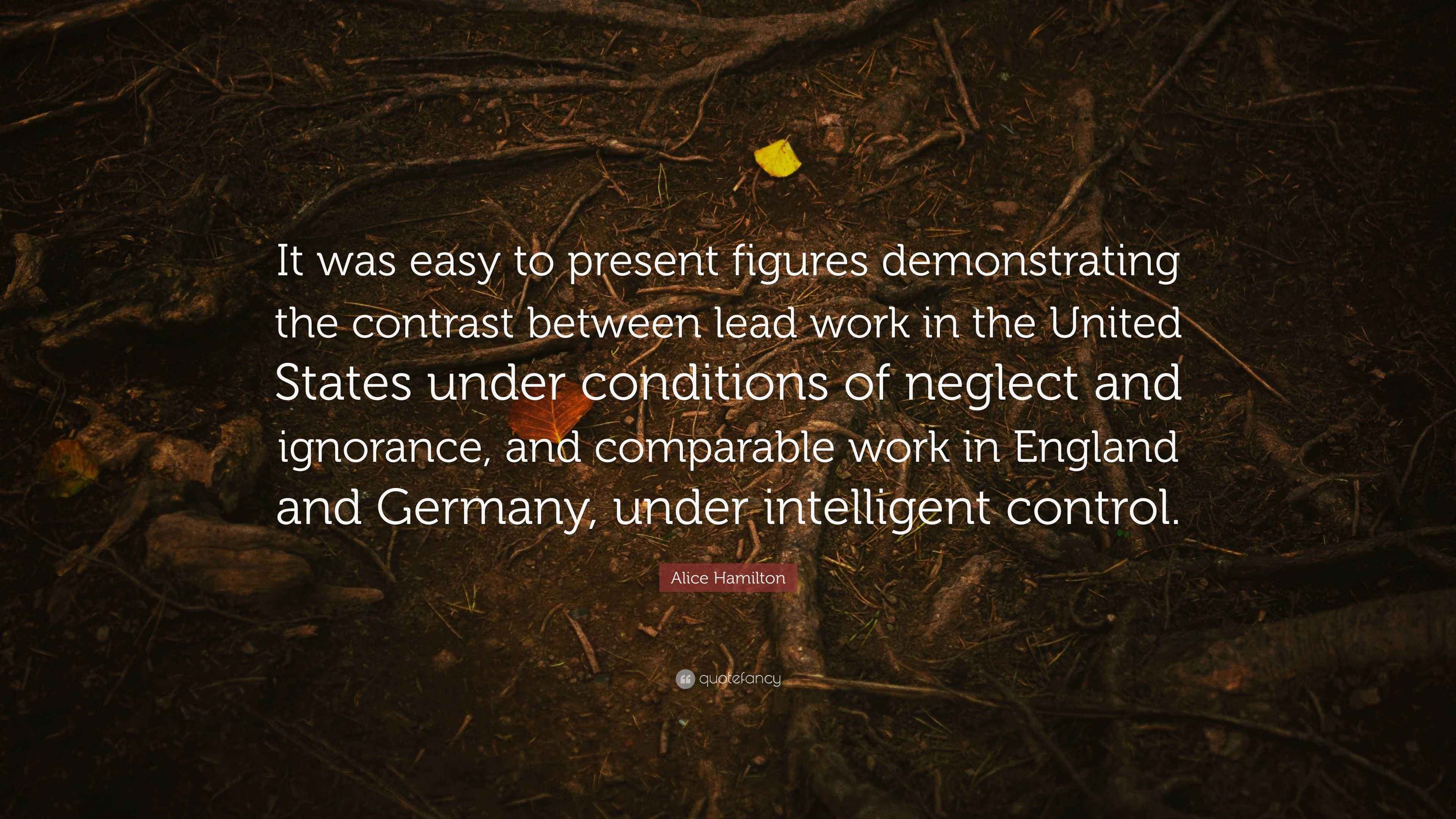 Alice Hamilton Quote: “It was easy to present figures demonstrating the ...