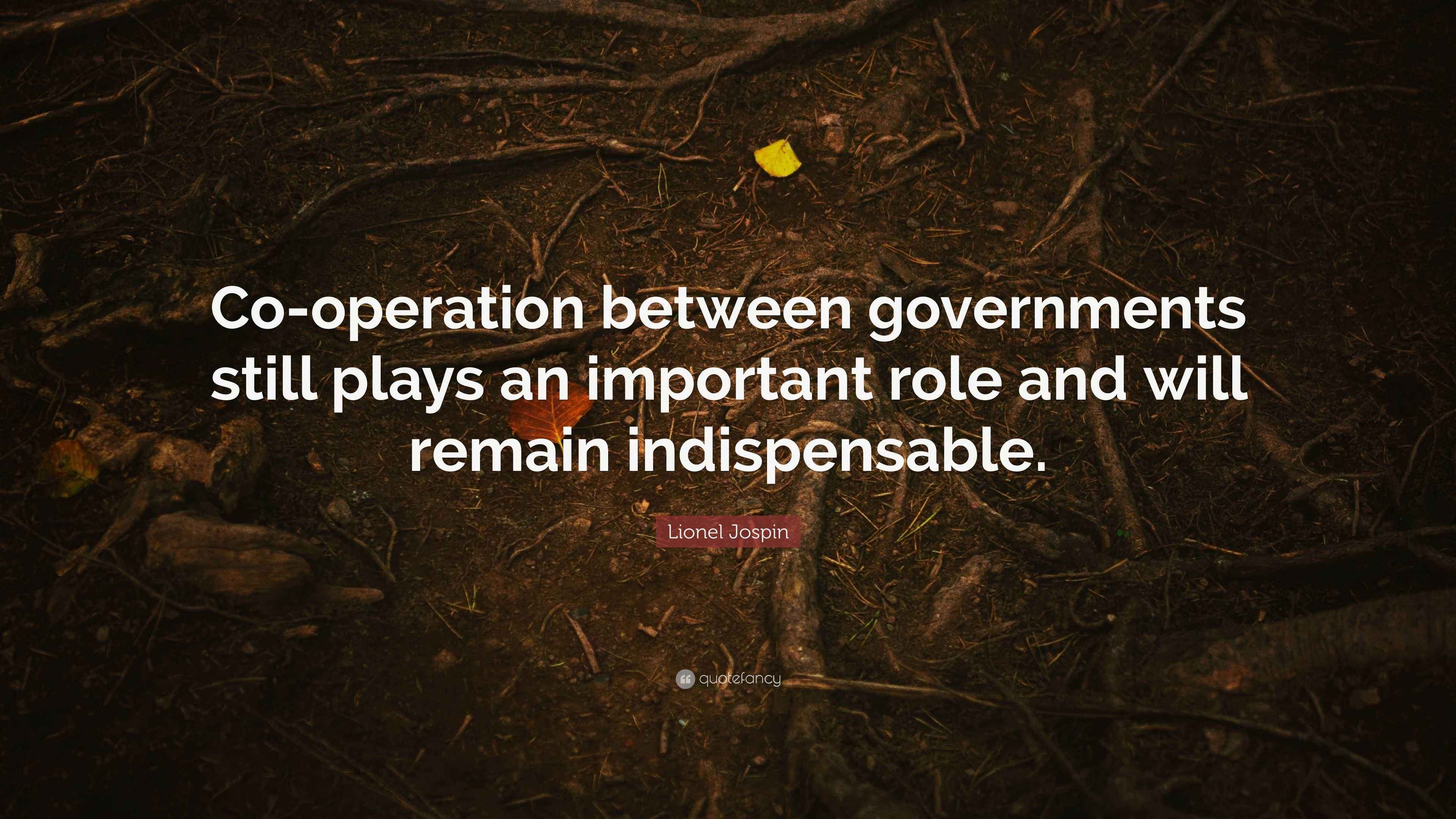 Lionel Jospin Quote: “Co-operation between governments still plays an ...