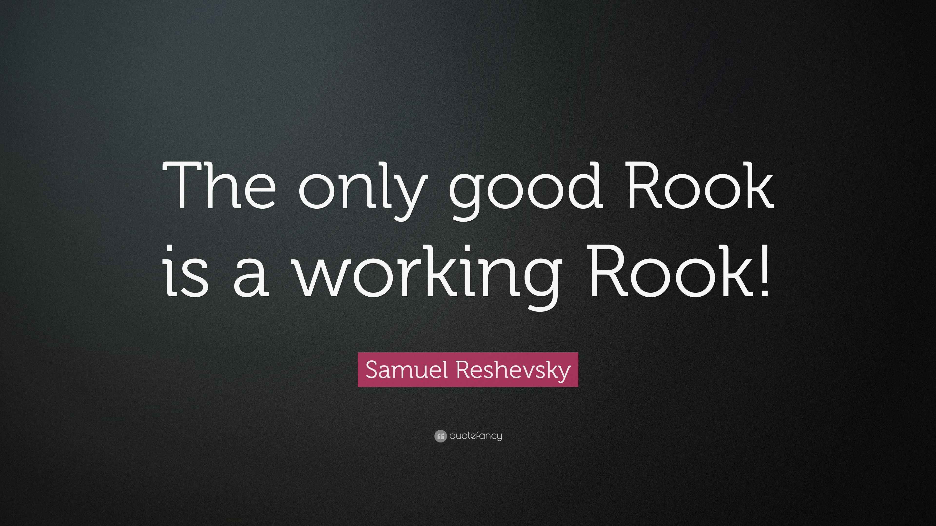 Samuel Reshevsky Quote: “The only good Rook is a working Rook!”