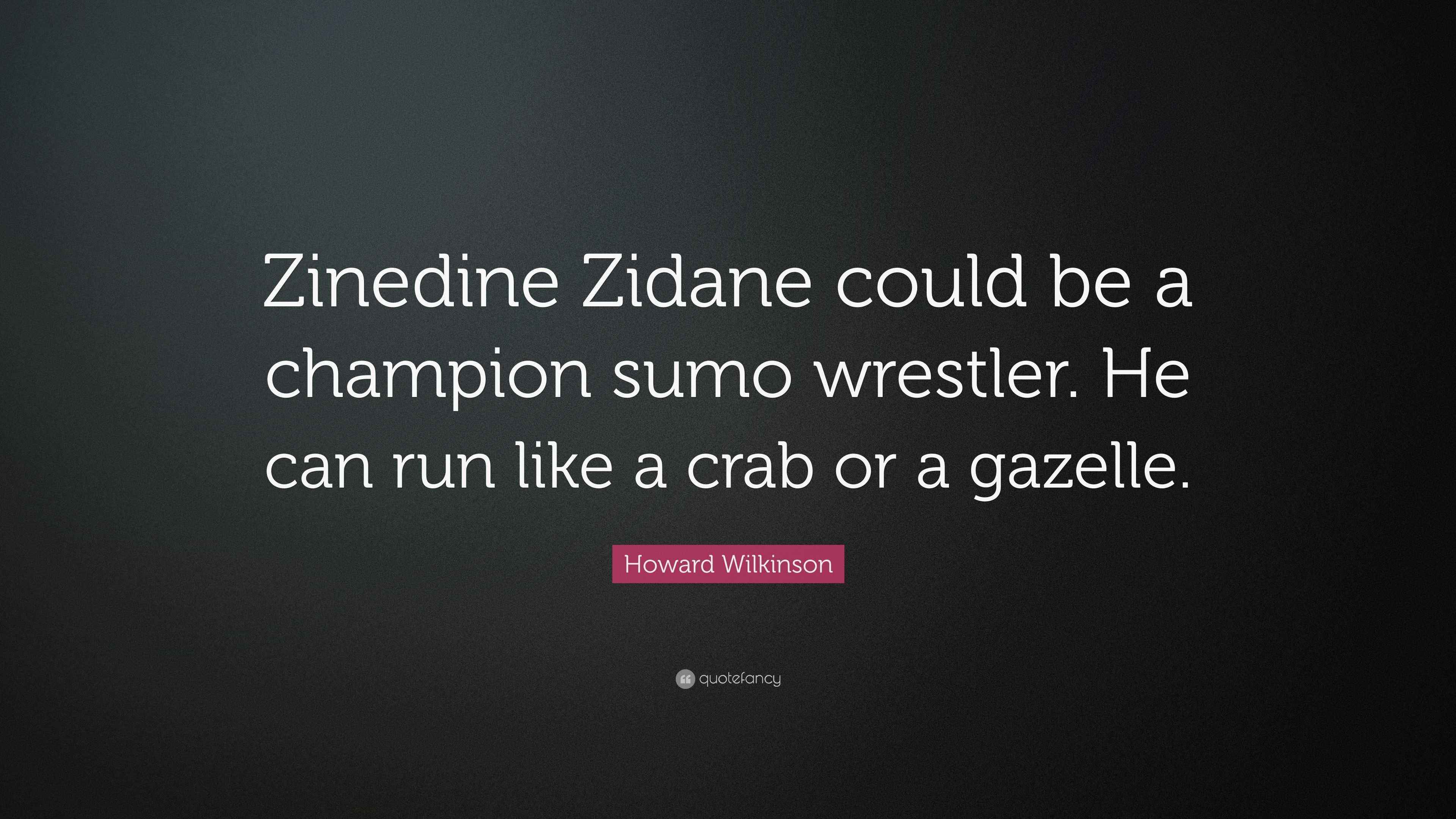 Howard Wilkinson Quote: “Zinedine Zidane could be a champion sumo ...