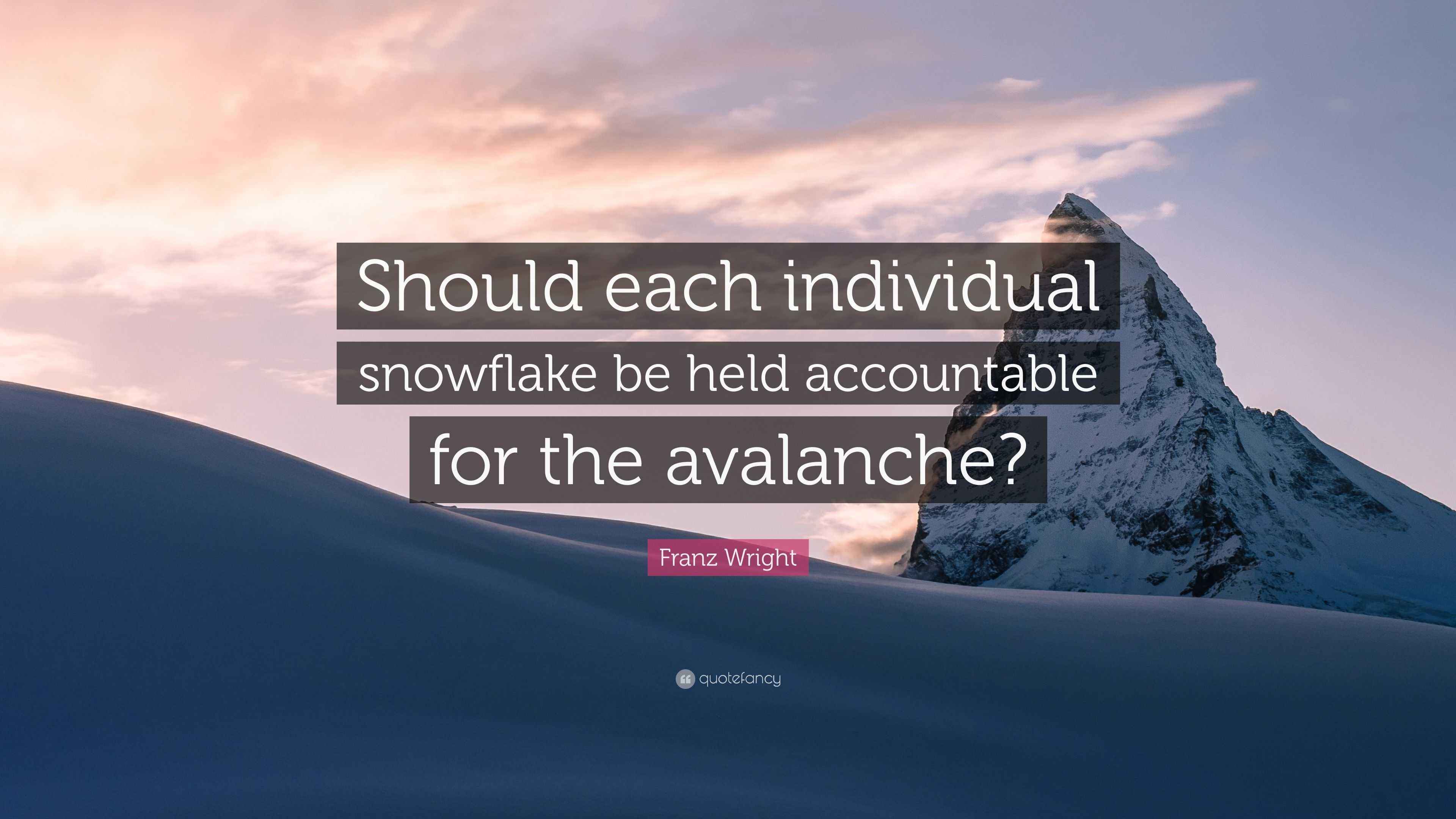 Franz Wright Quote: “Should each individual snowflake be held ...
