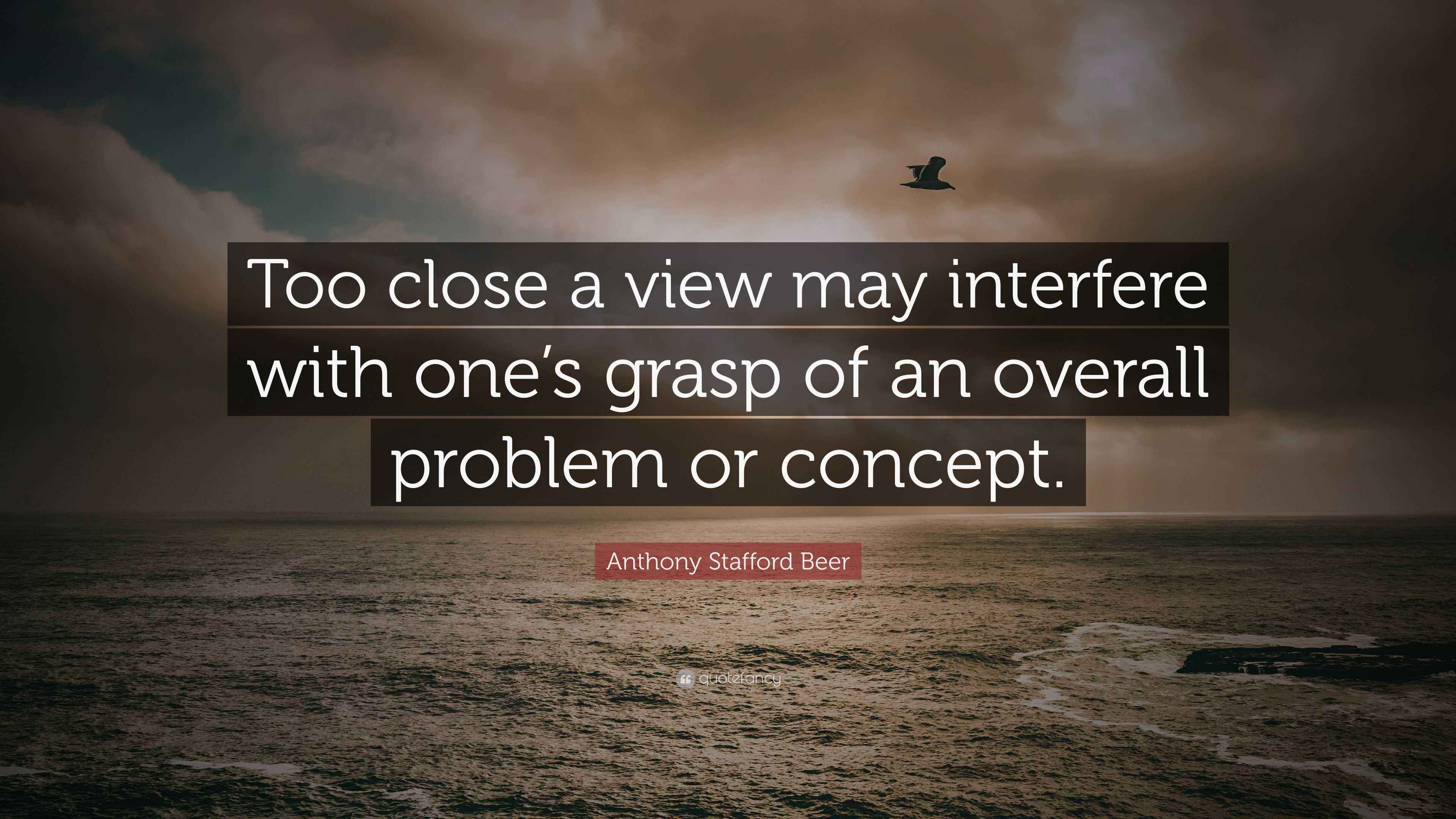 Anthony Stafford Beer Quote: “Too close a view may interfere with one’s ...