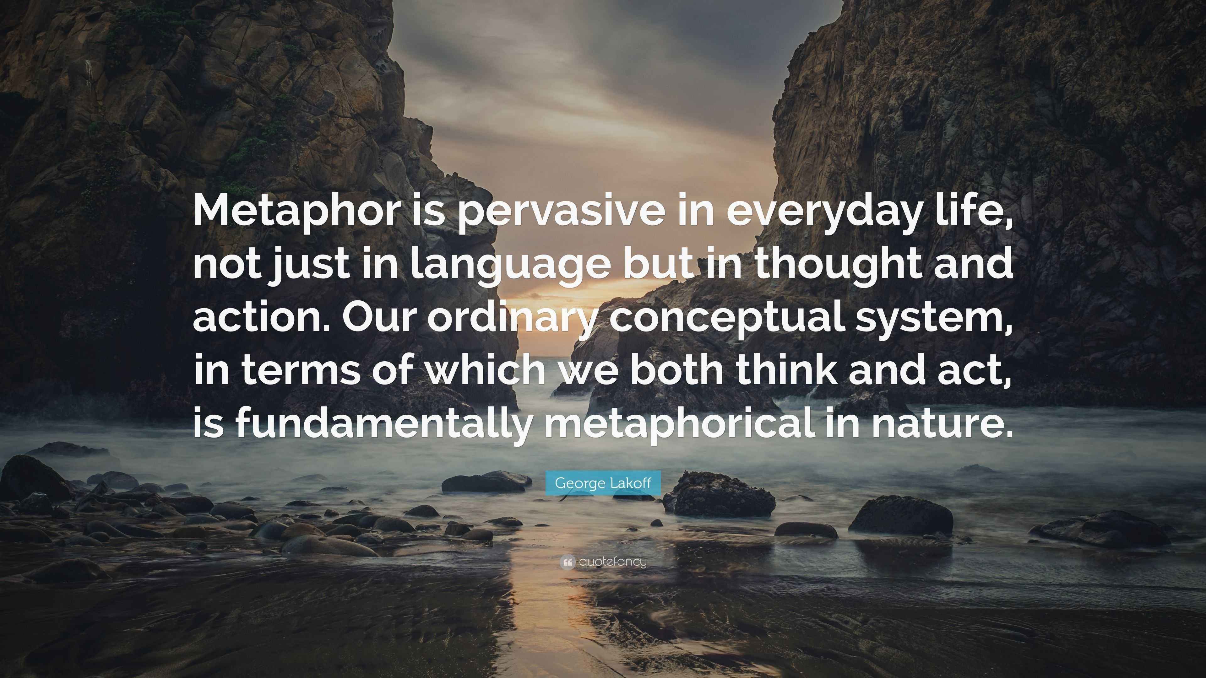 George Lakoff Quote: “Metaphor is pervasive in everyday life, not just ...