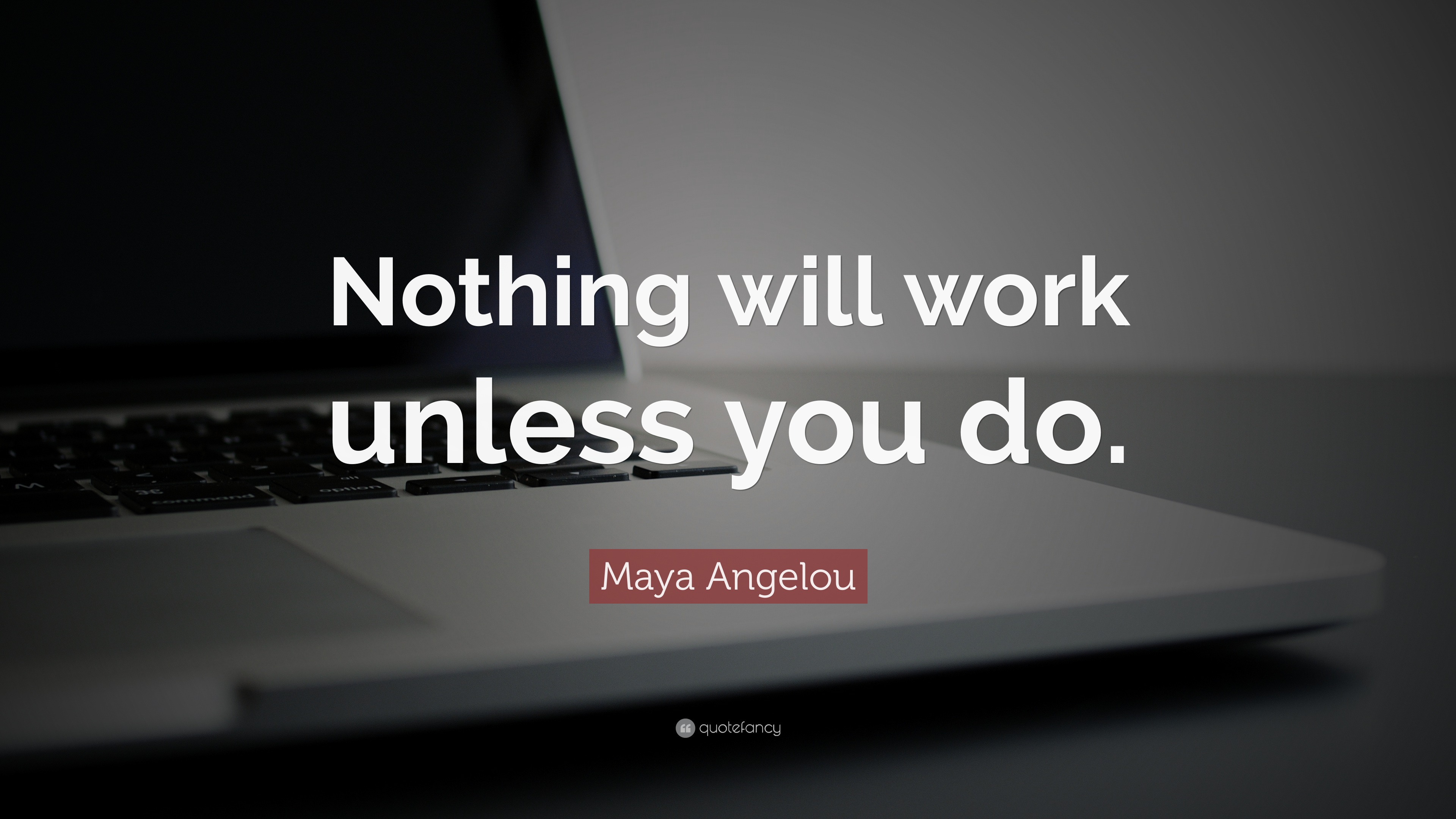 Maya Angelou Quote: “Nothing will work unless you do.”