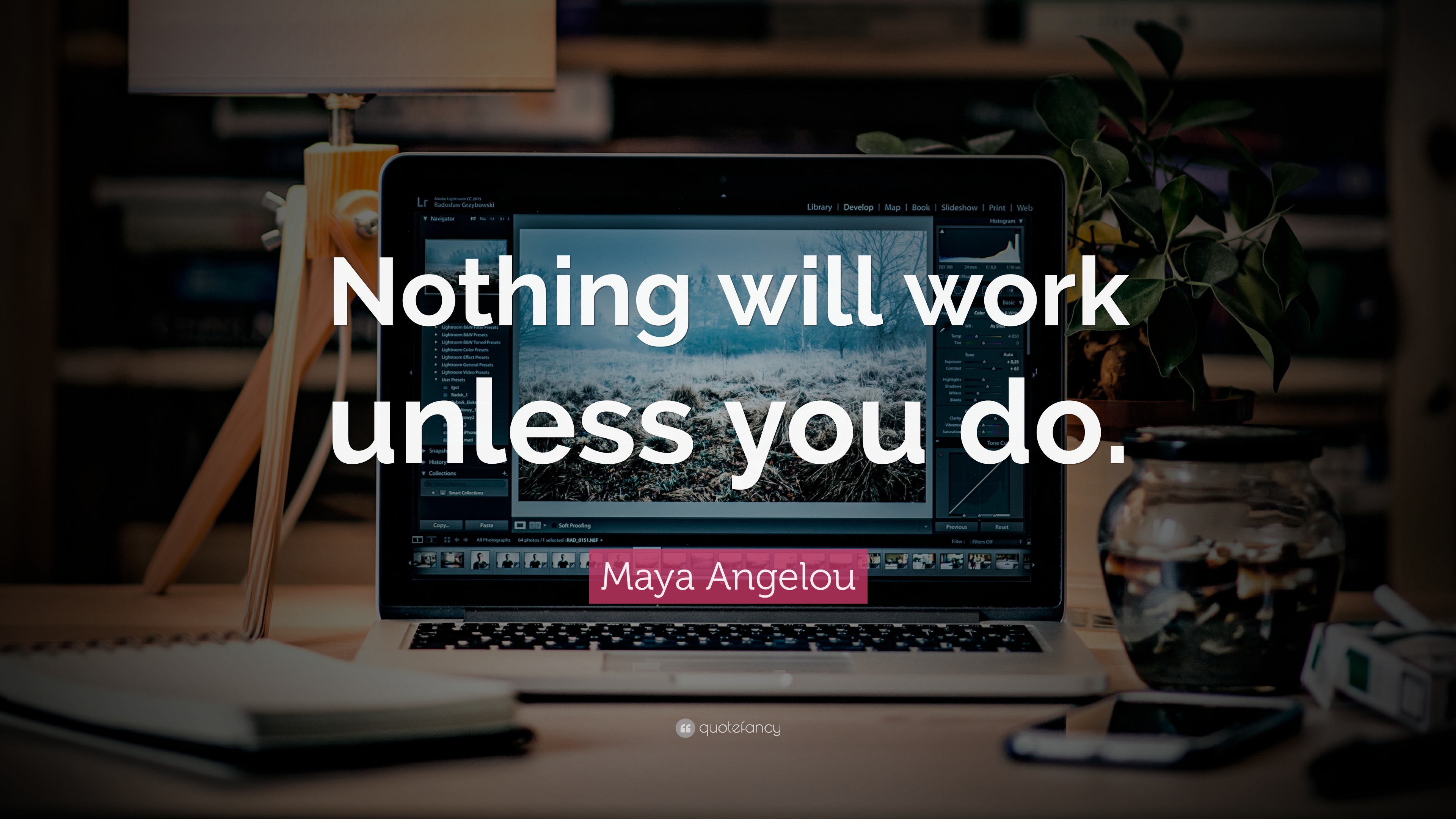Maya Angelou Quote: “Nothing will work unless you do.”
