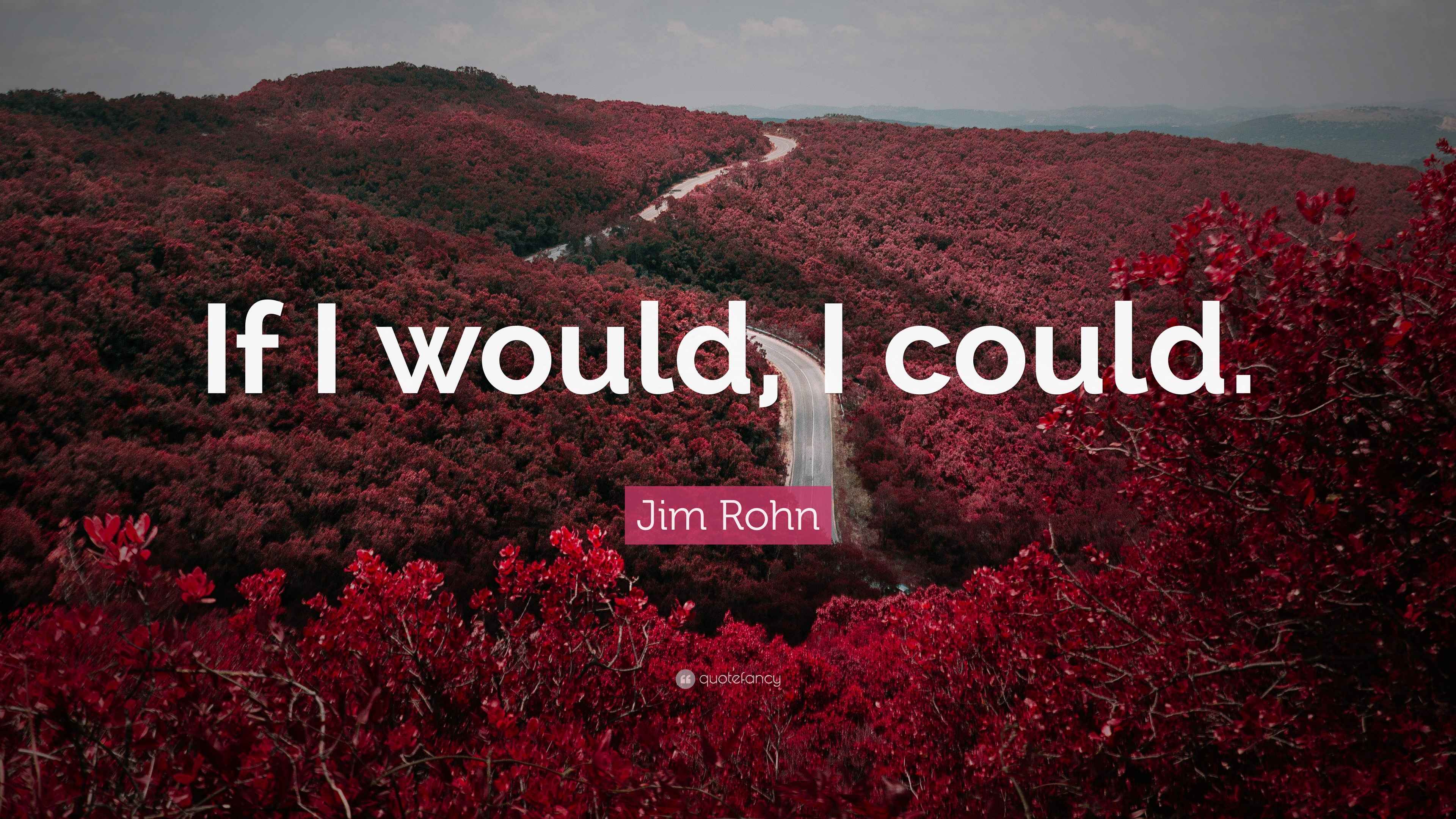 Jim Rohn Quote: “If I would, I could.”