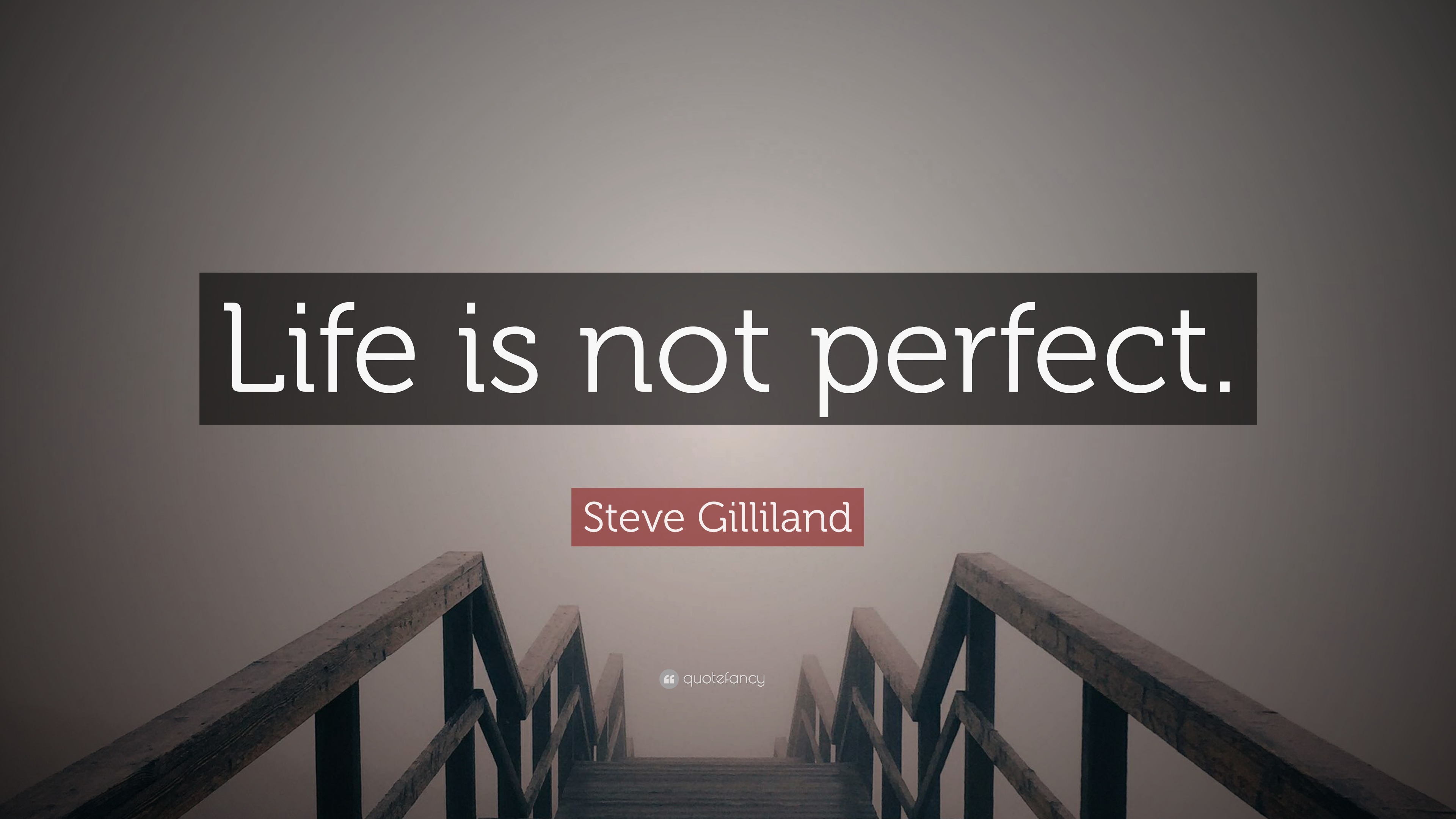 Steve Gilliland Quote: “Life is not perfect.”