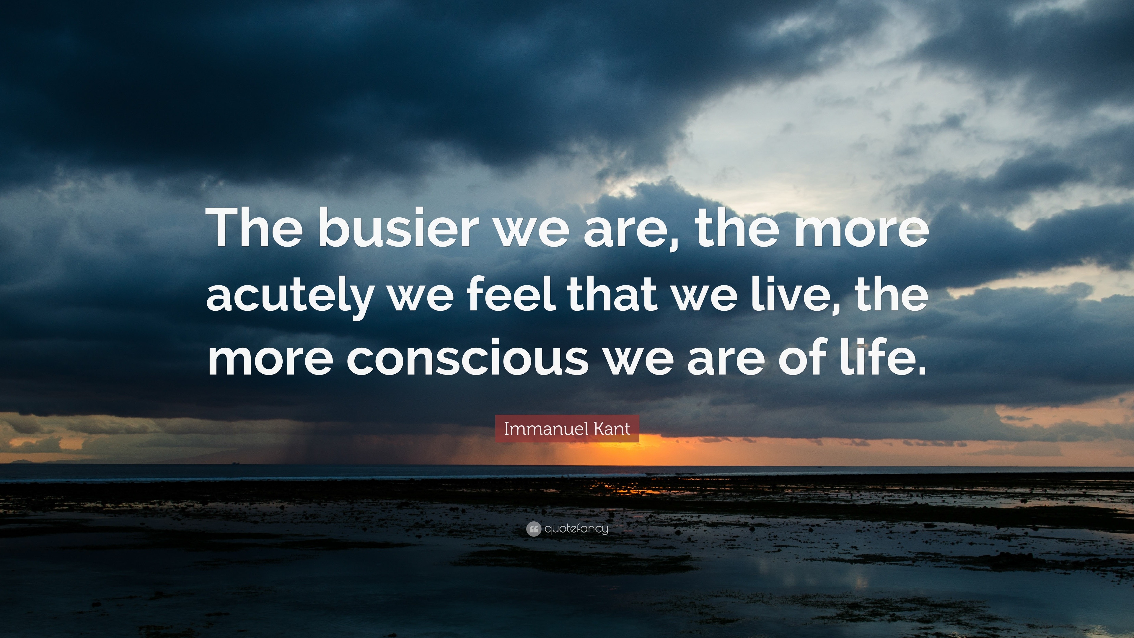 Immanuel Kant Quote: “The busier we are, the more acutely we feel that ...