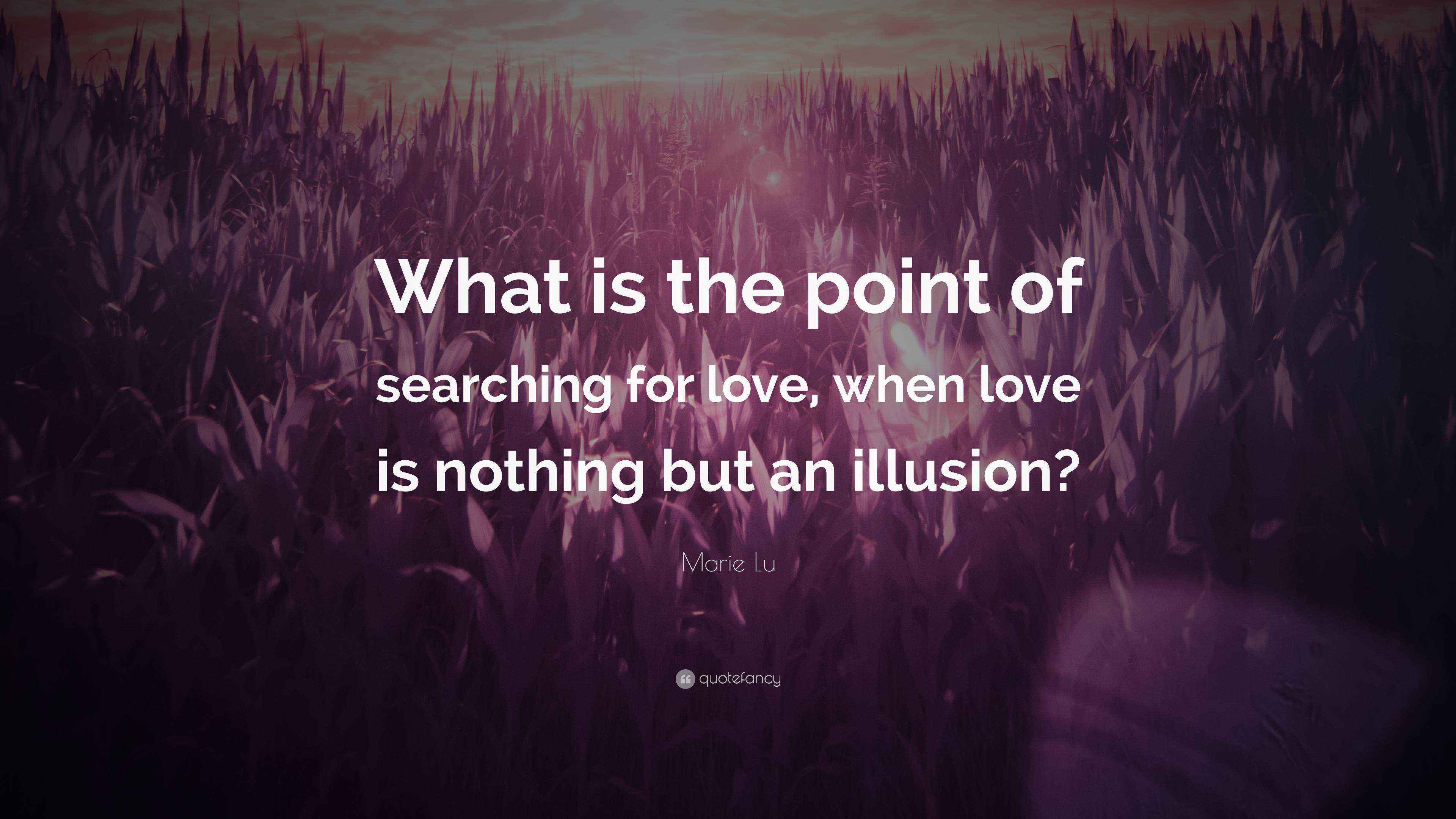 Marie Lu Quote: “What is the point of searching for love, when love is ...